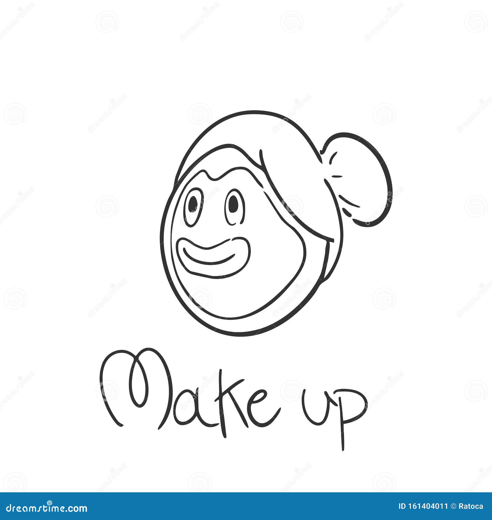 Make up mask draw stock vector. Illustration of head - 161404011