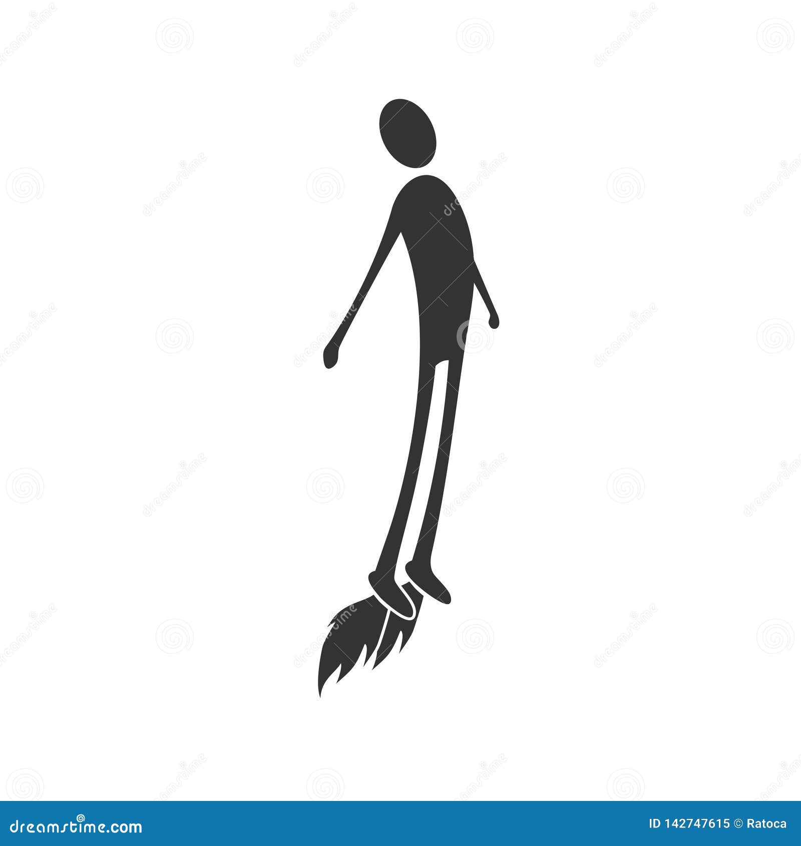 Man flying draw stock vector. Illustration of transportation - 142747615