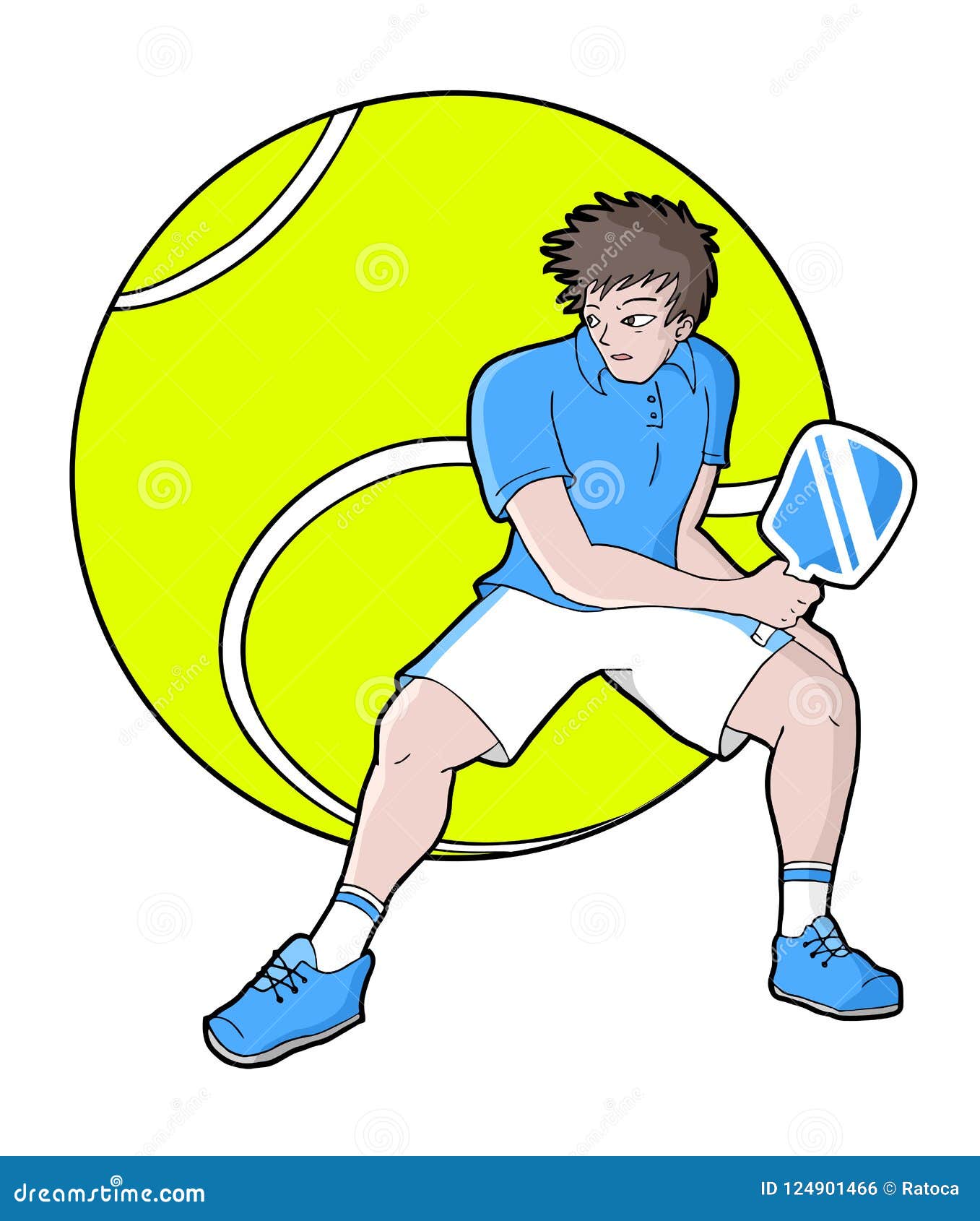 Man playing padel stock vector. Illustration of exercise - 124901466