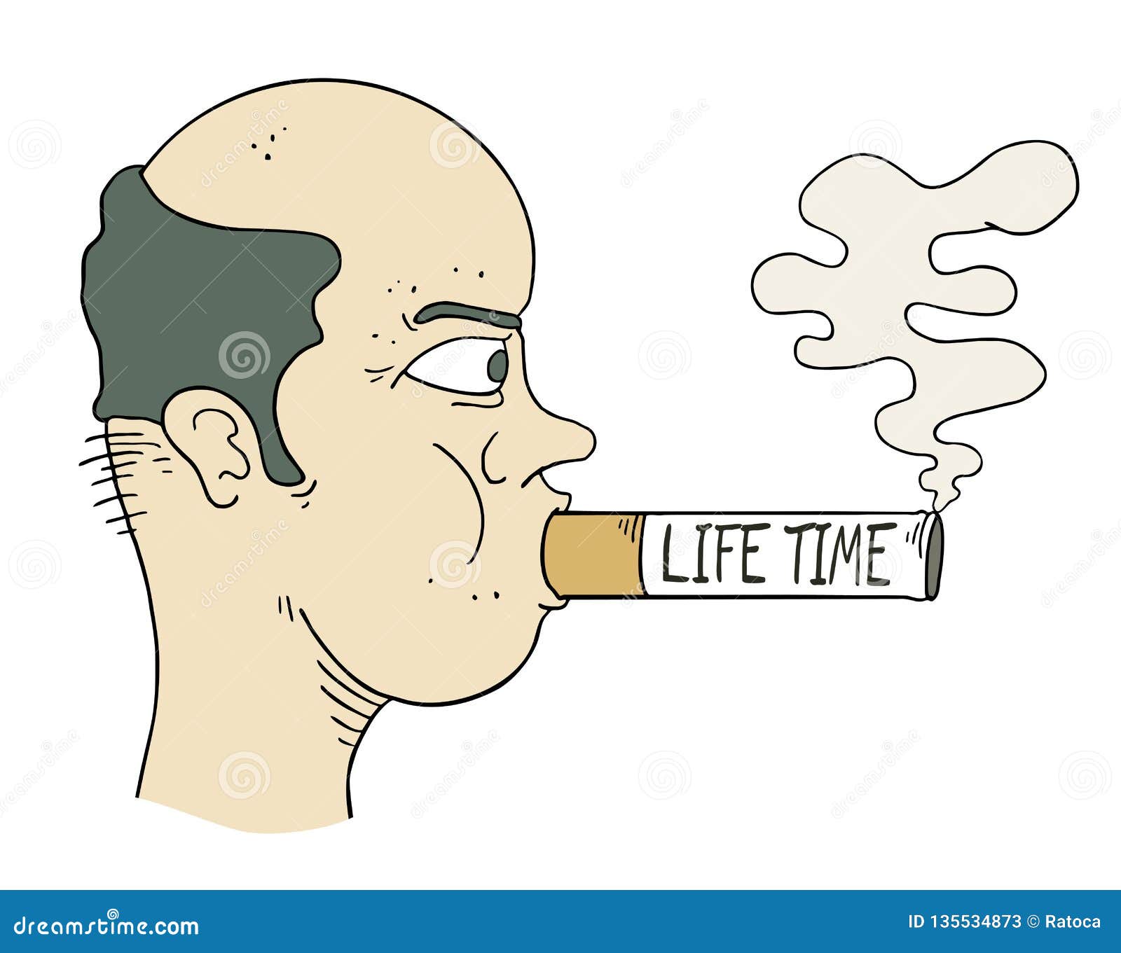 Man smoking big cigar stock vector. Illustration of cartoon - 135534873