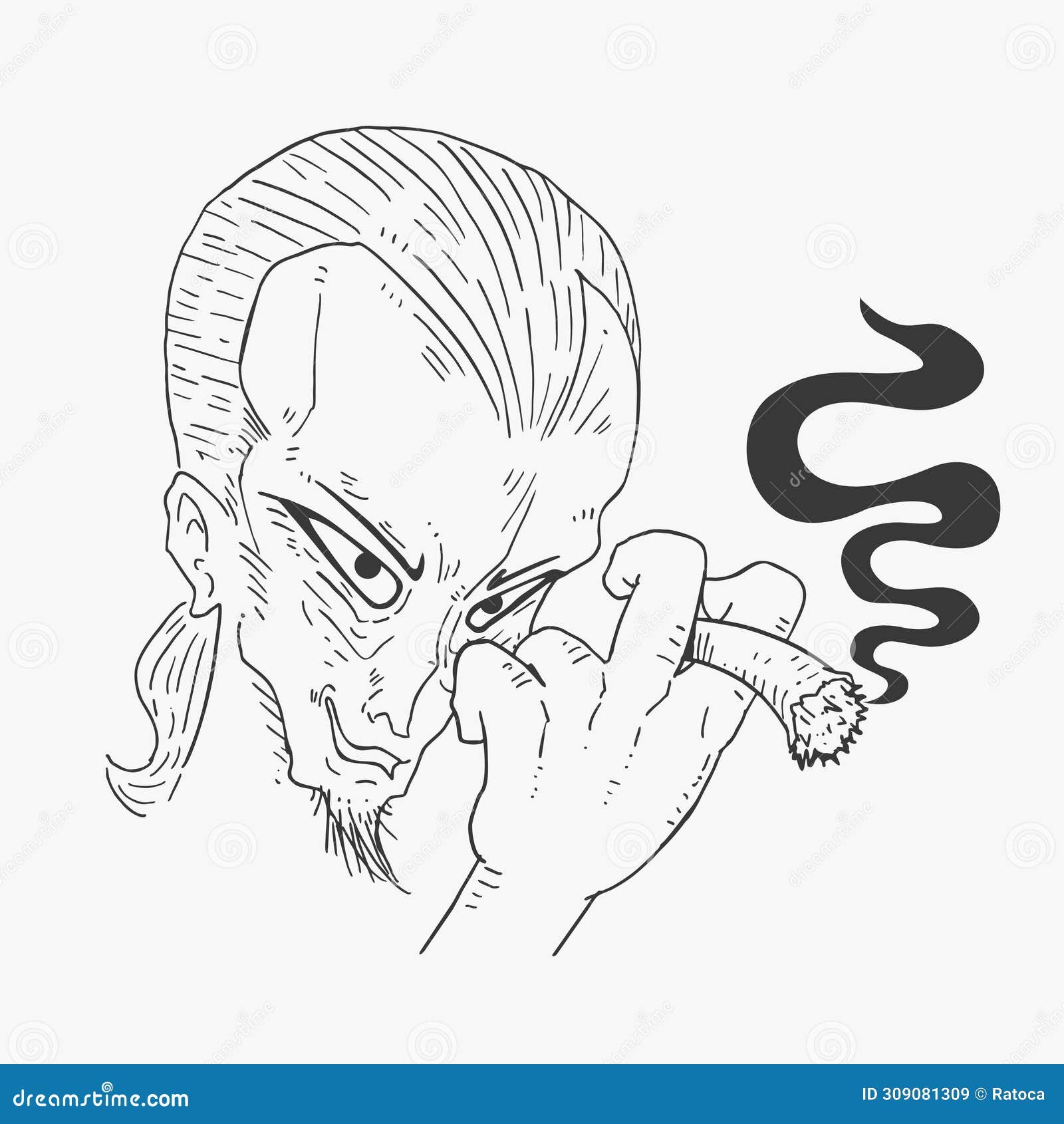 Man smoking draw stock vector. Illustration of unhealthy - 309081309