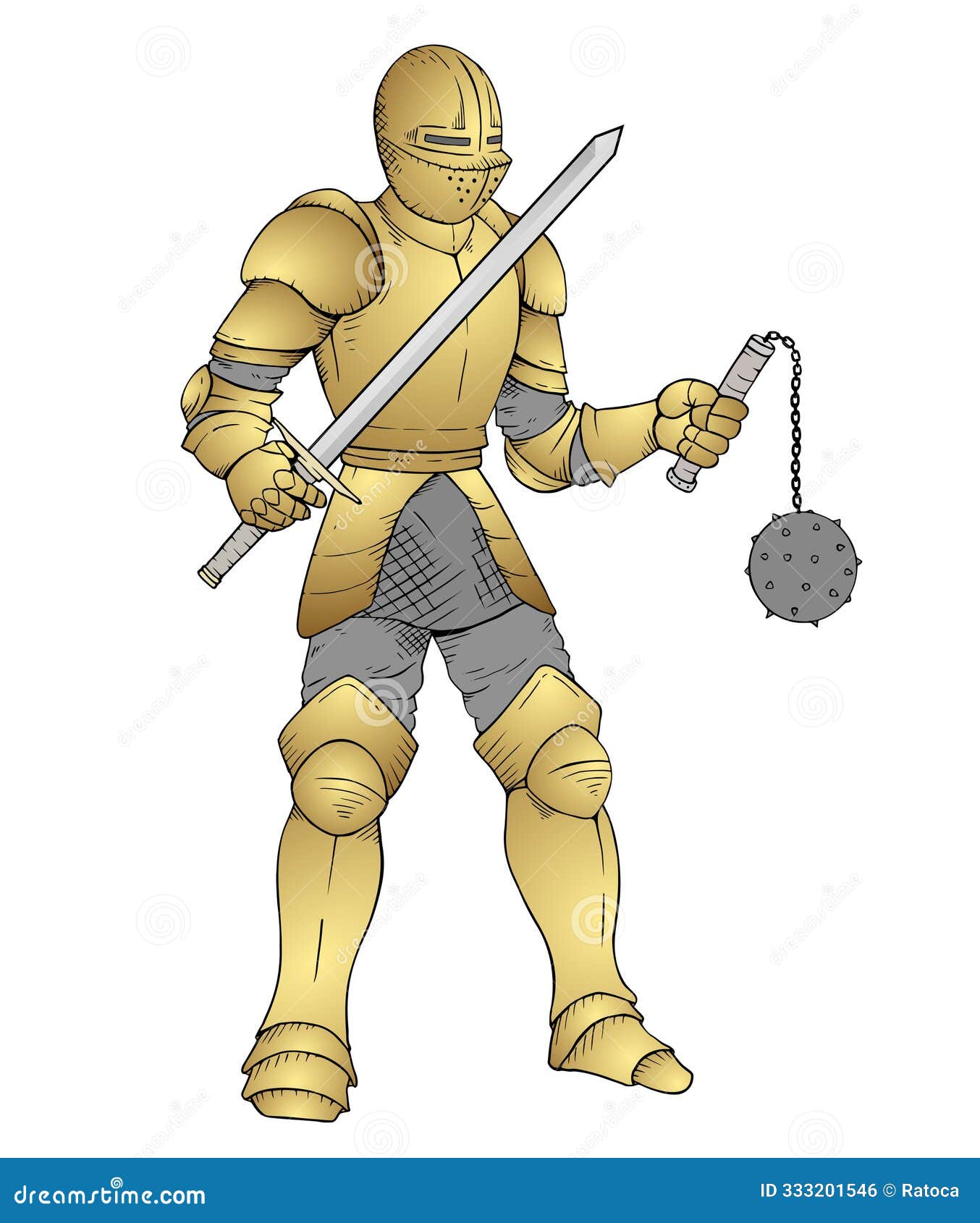 Medieval knight draw stock vector. Illustration of metal - 333201546