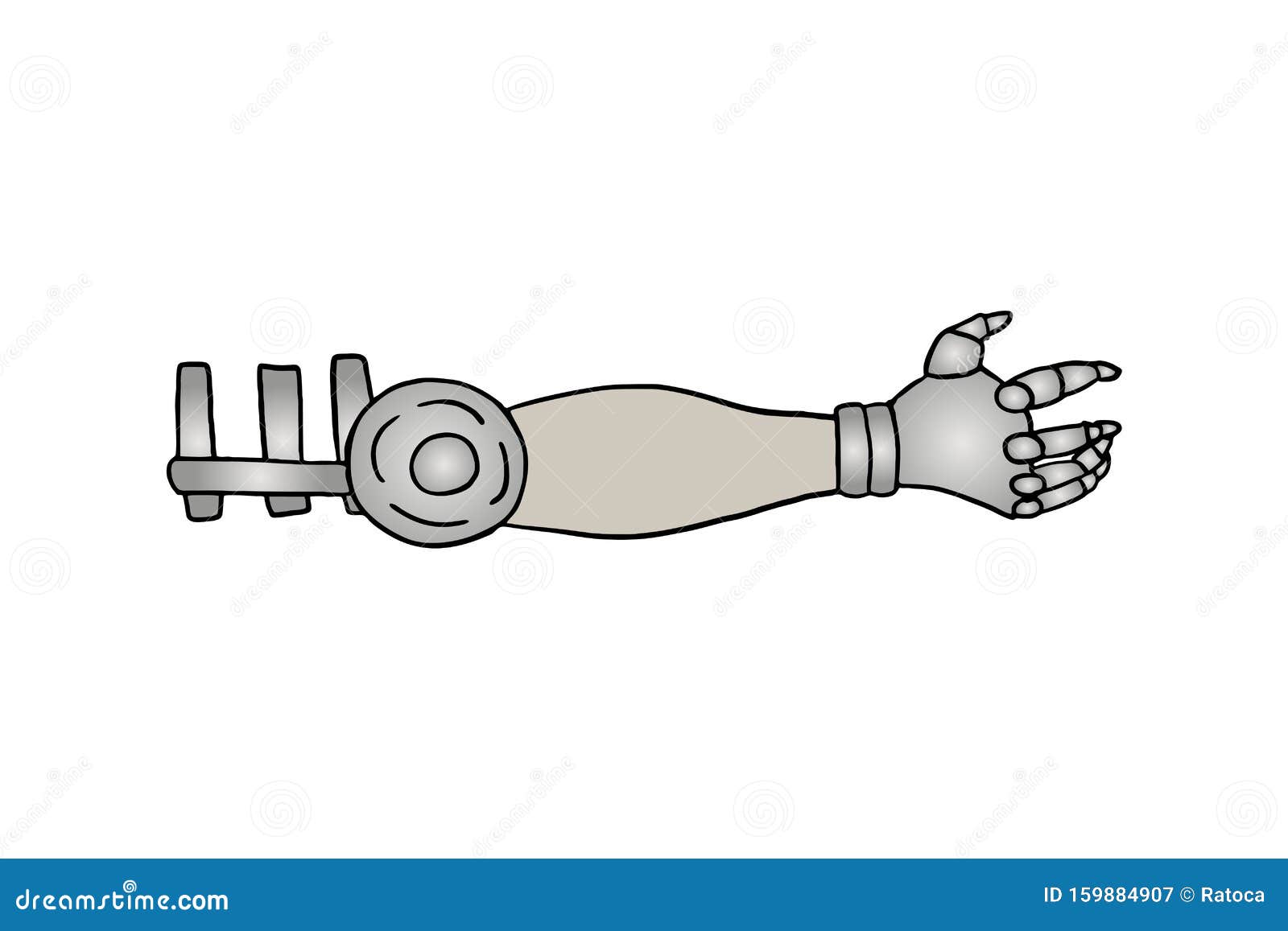 Medieval Prosthetic Arm Draw Stock Vector - Illustration of technology ...