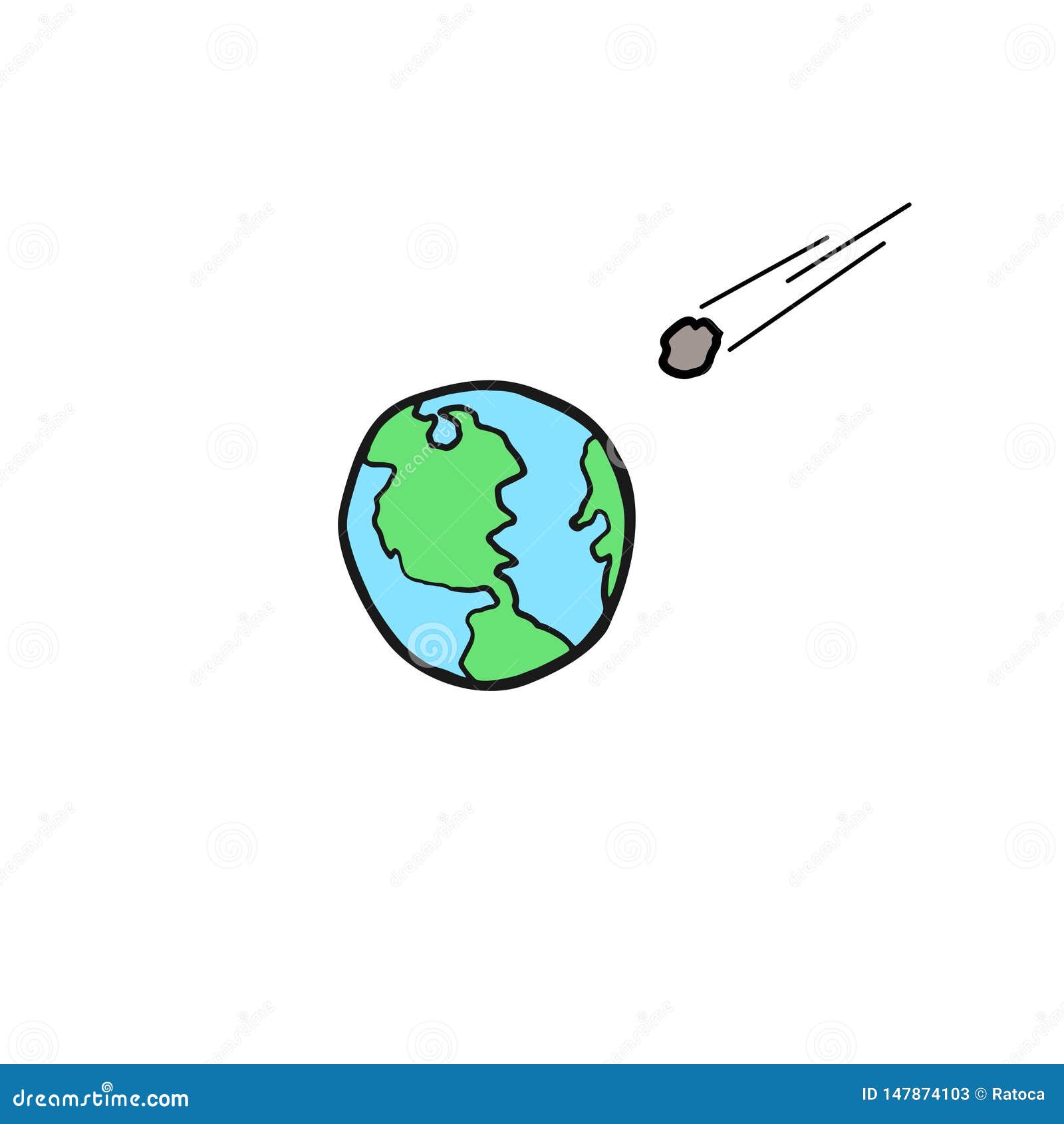 Meteorite Falling in the Earth Stock Vector - Illustration of global ...