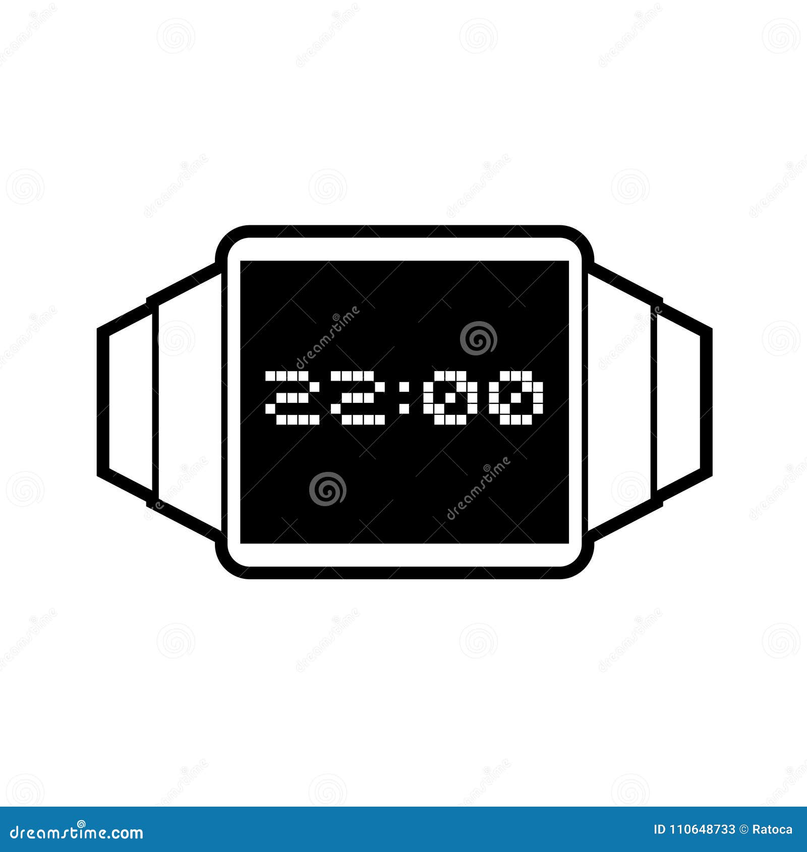 Modern digital wristwatch stock vector. Illustration of mockup - 110648733