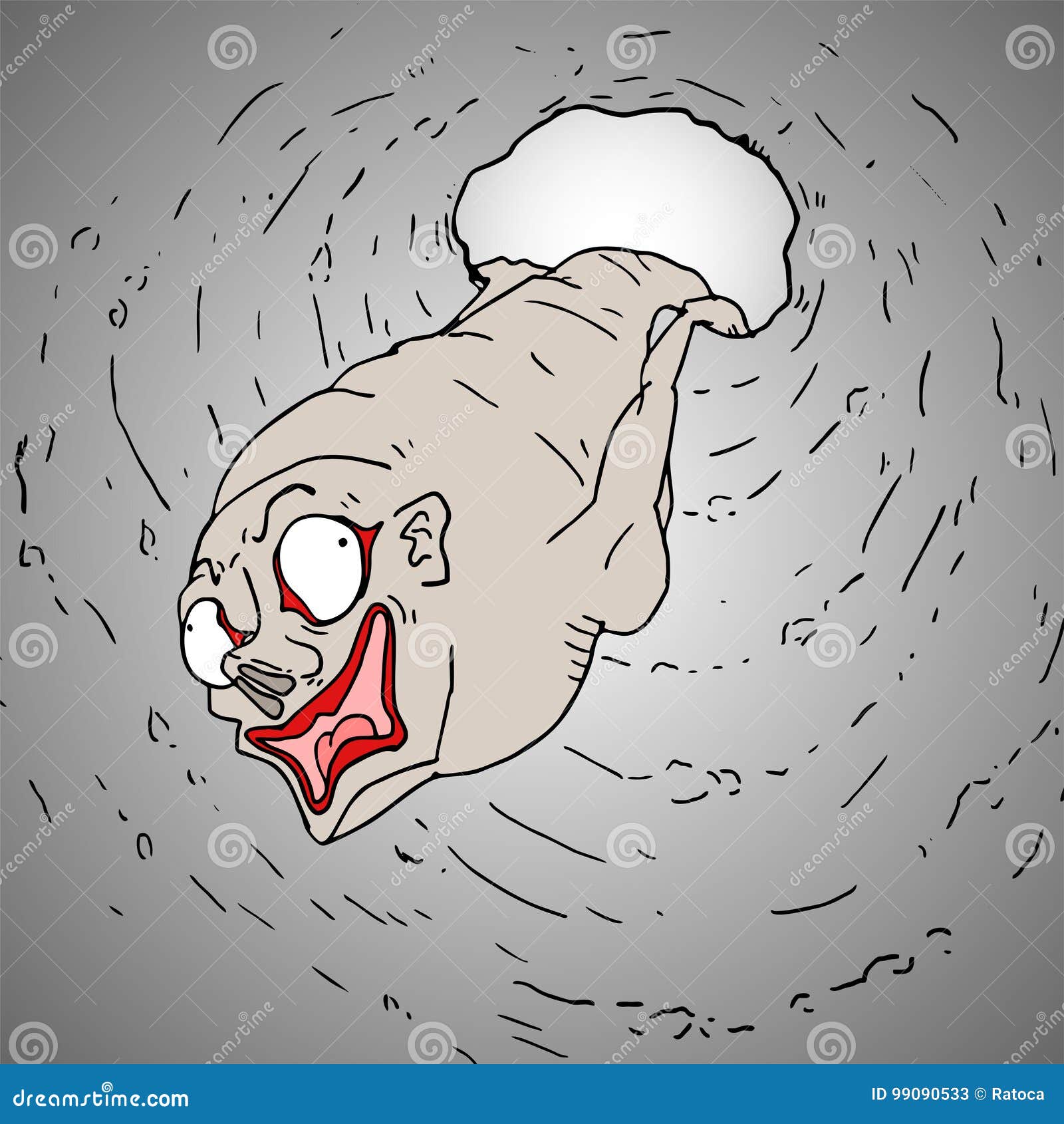 Monster down for hole stock vector. Illustration of hole - 99090533
