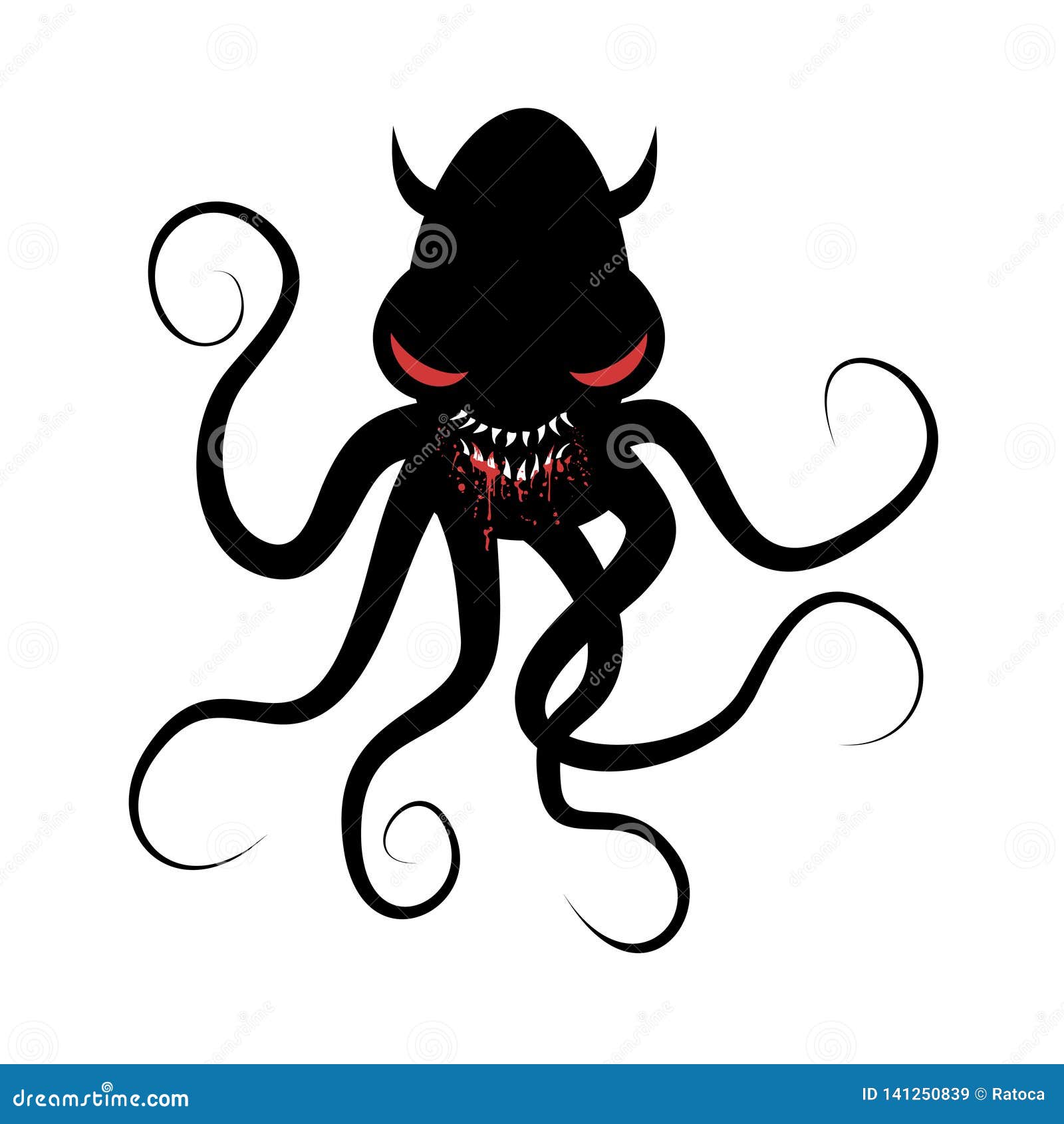 Monster Octopus On Green Screen Royalty-Free Illustration ...
