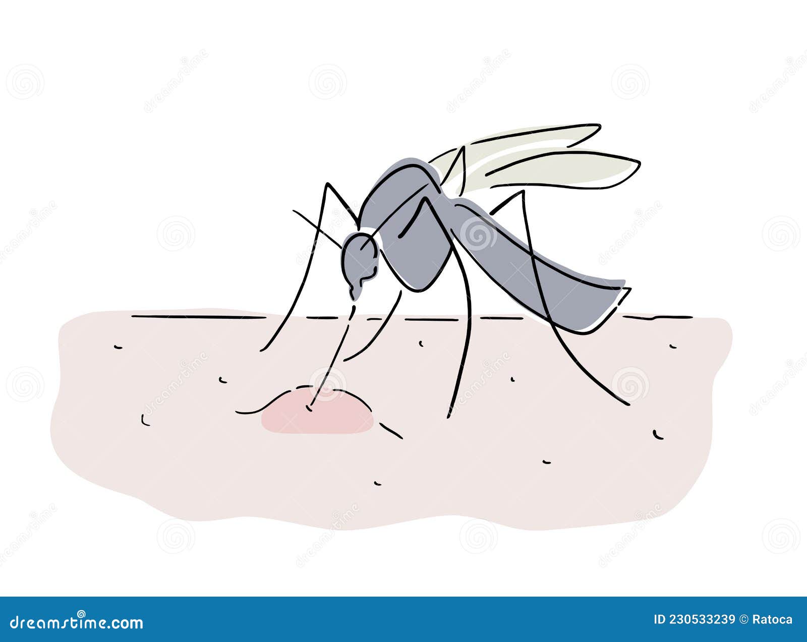 Mosquito biting draw stock vector. Illustration of icon - 230533239