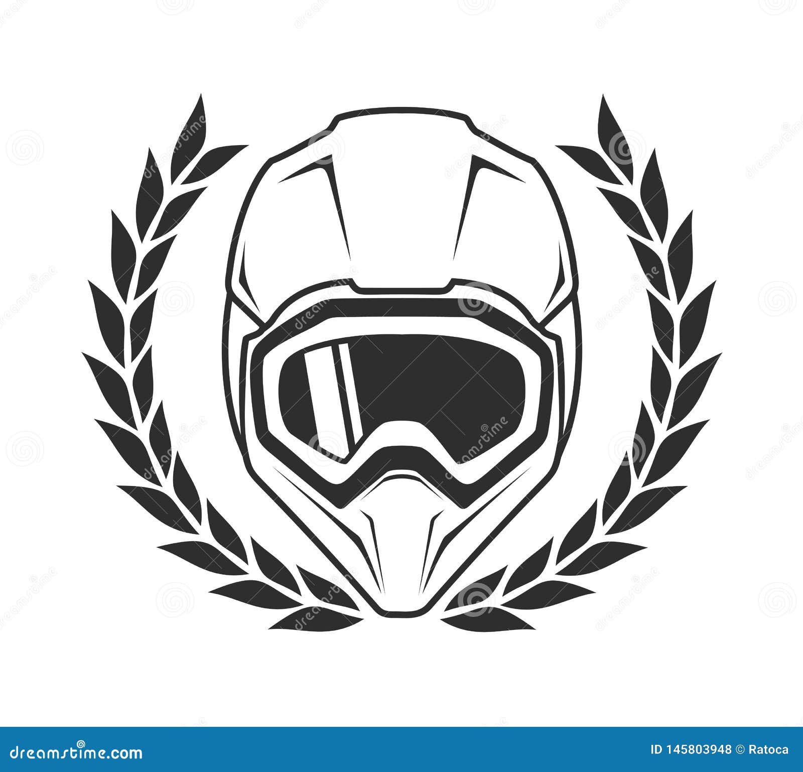 Motocross Helmet Illustration Stock Vector Illustration Of Bike