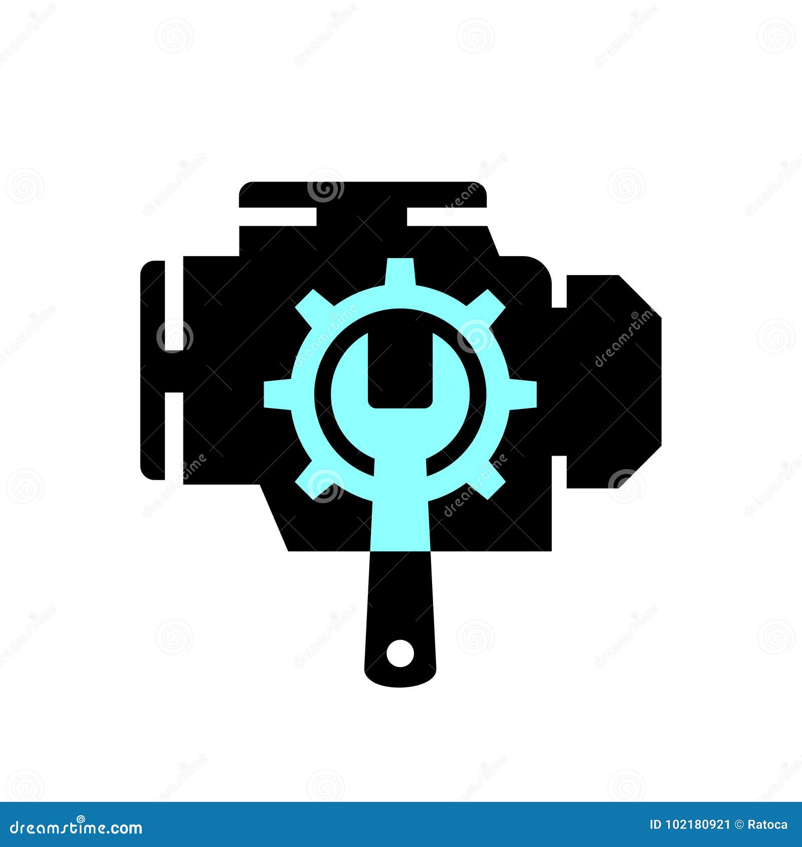 Motor icon stock vector. Illustration of engine, mechanical - 102180921