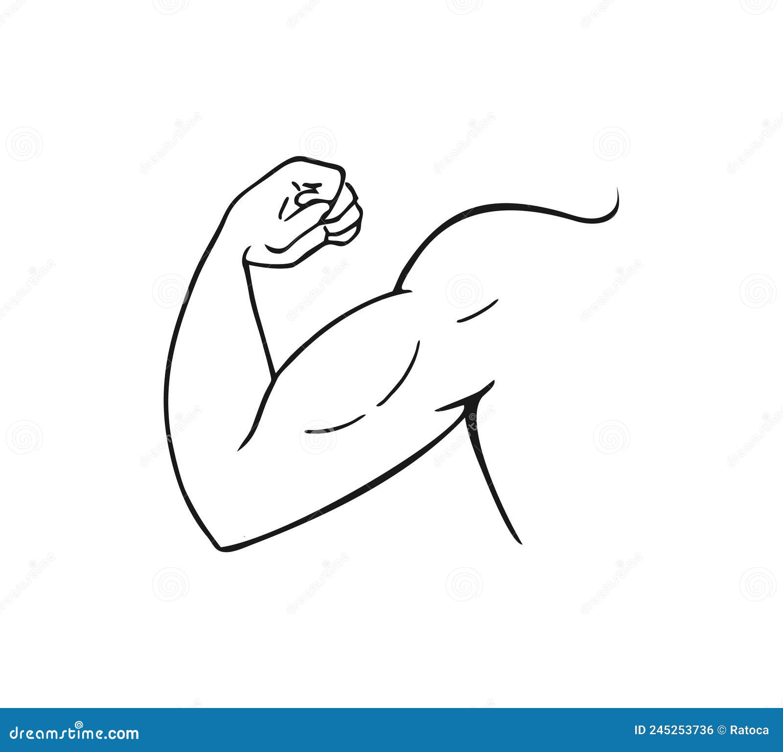 Design of muscle arm draw stock vector. Illustration of male - 245253736