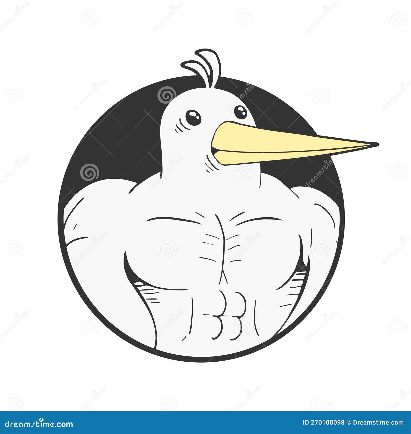 Muscle bird draw stock vector. Illustration of animal - 270100098