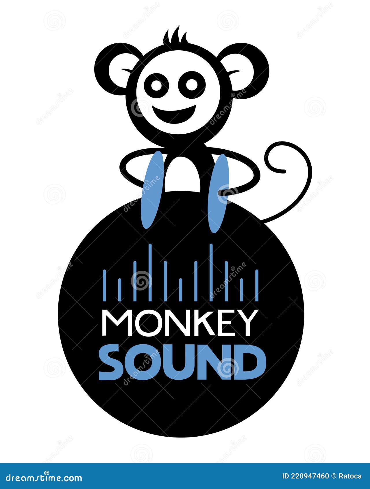 Creative Design of Musical Monkey Stock Vector - Illustration of chimp ...