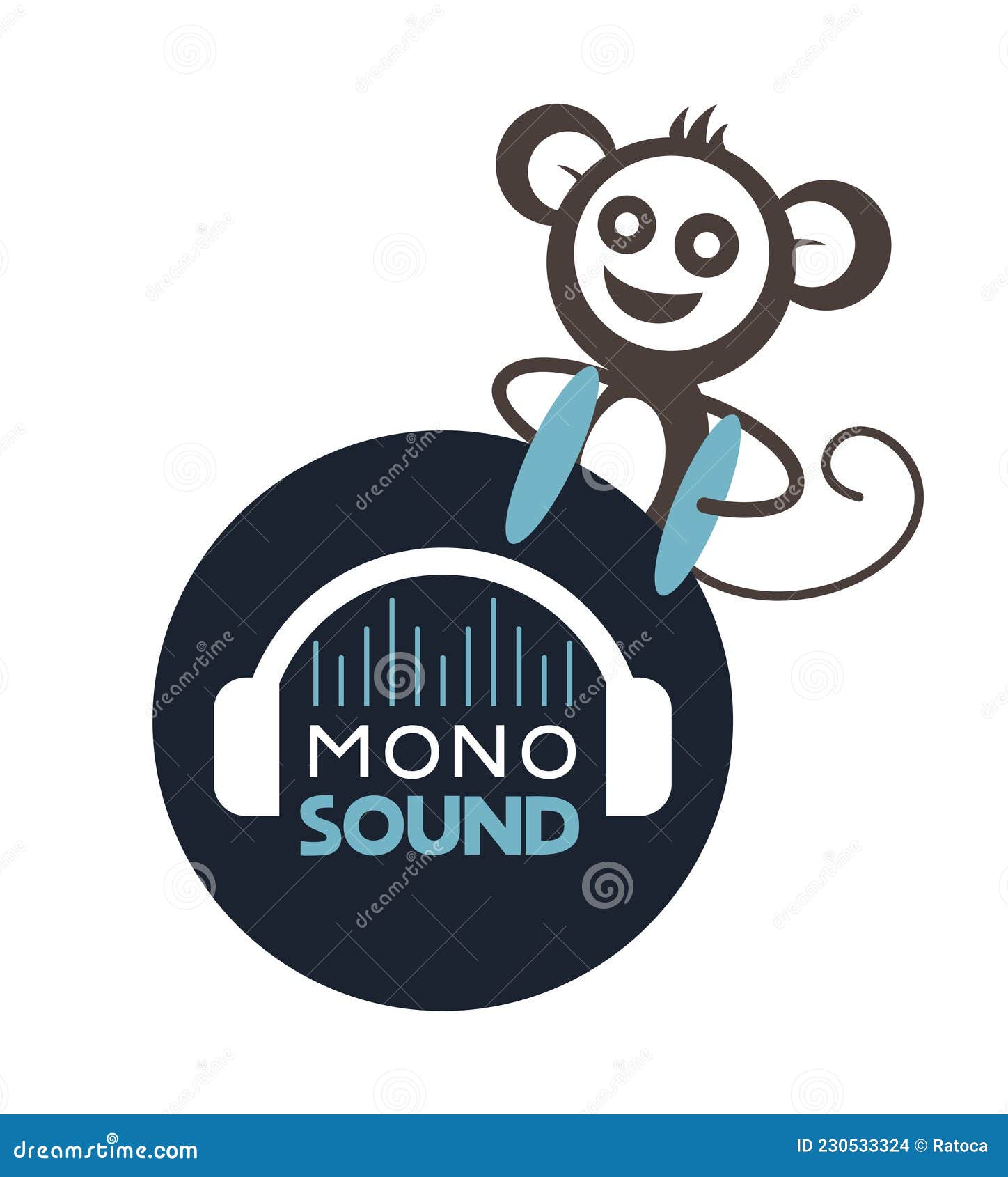 Creative Design of Musical Monkey Symbol Stock Vector - Illustration of ...