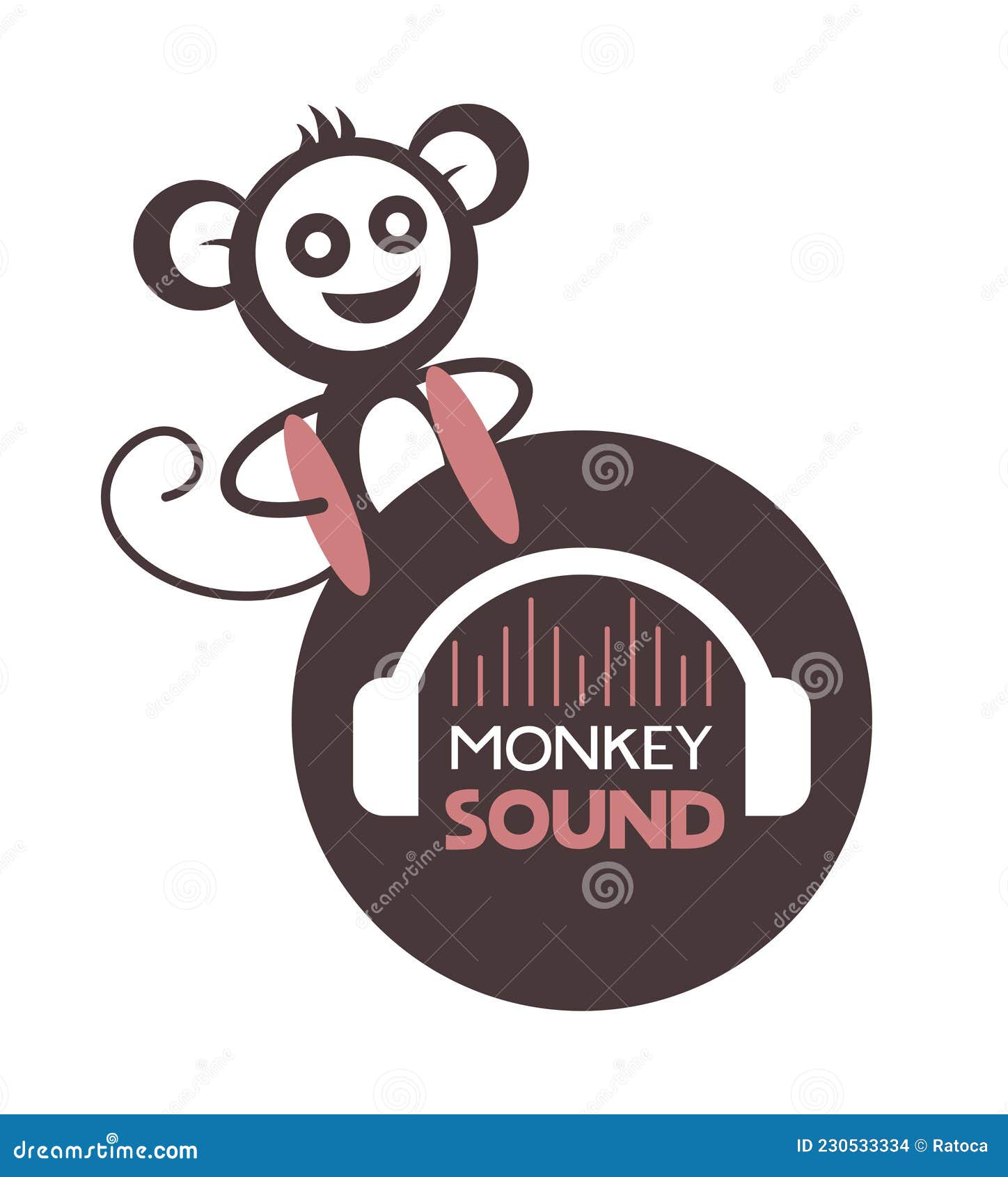 Creative Design of Musical Monkey Symbol Stock Vector - Illustration of ...