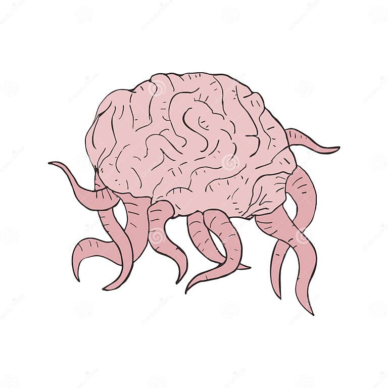 Creative Design of Mutant Brain Stock Vector - Illustration of brain ...