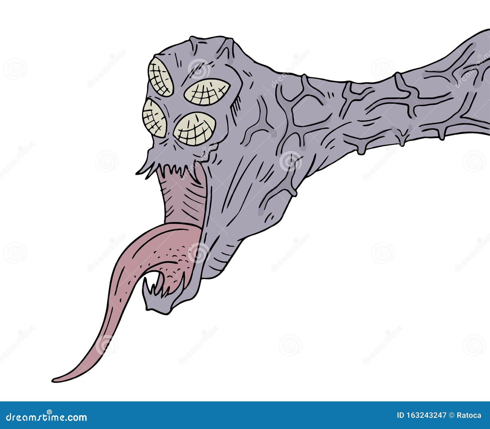 Mutant head draw stock vector. Illustration of cartoon - 163243247
