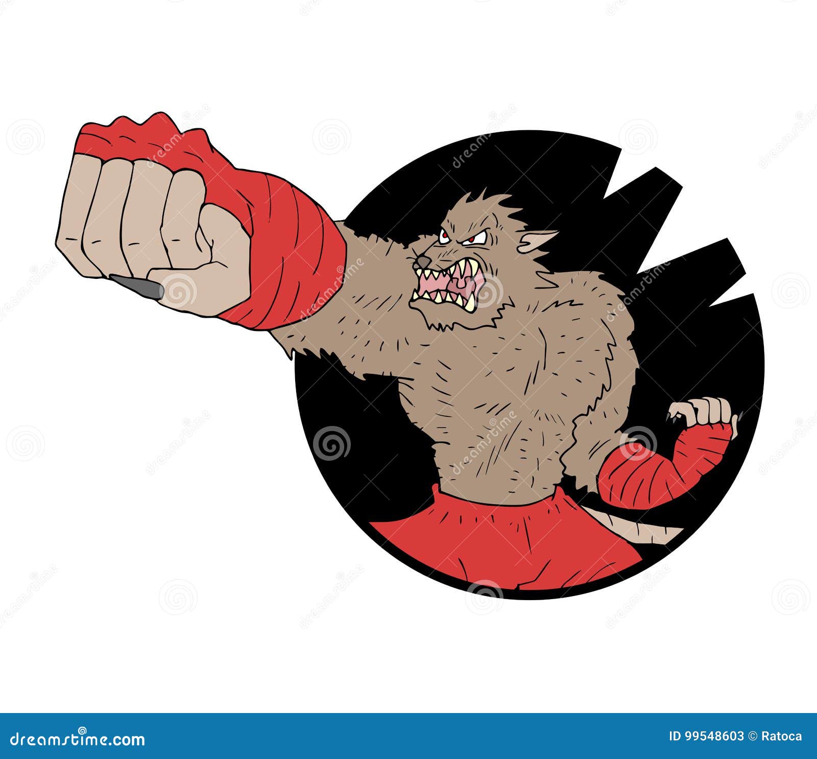 Mutant rat fighter stock vector. Illustration of punch - 99548603