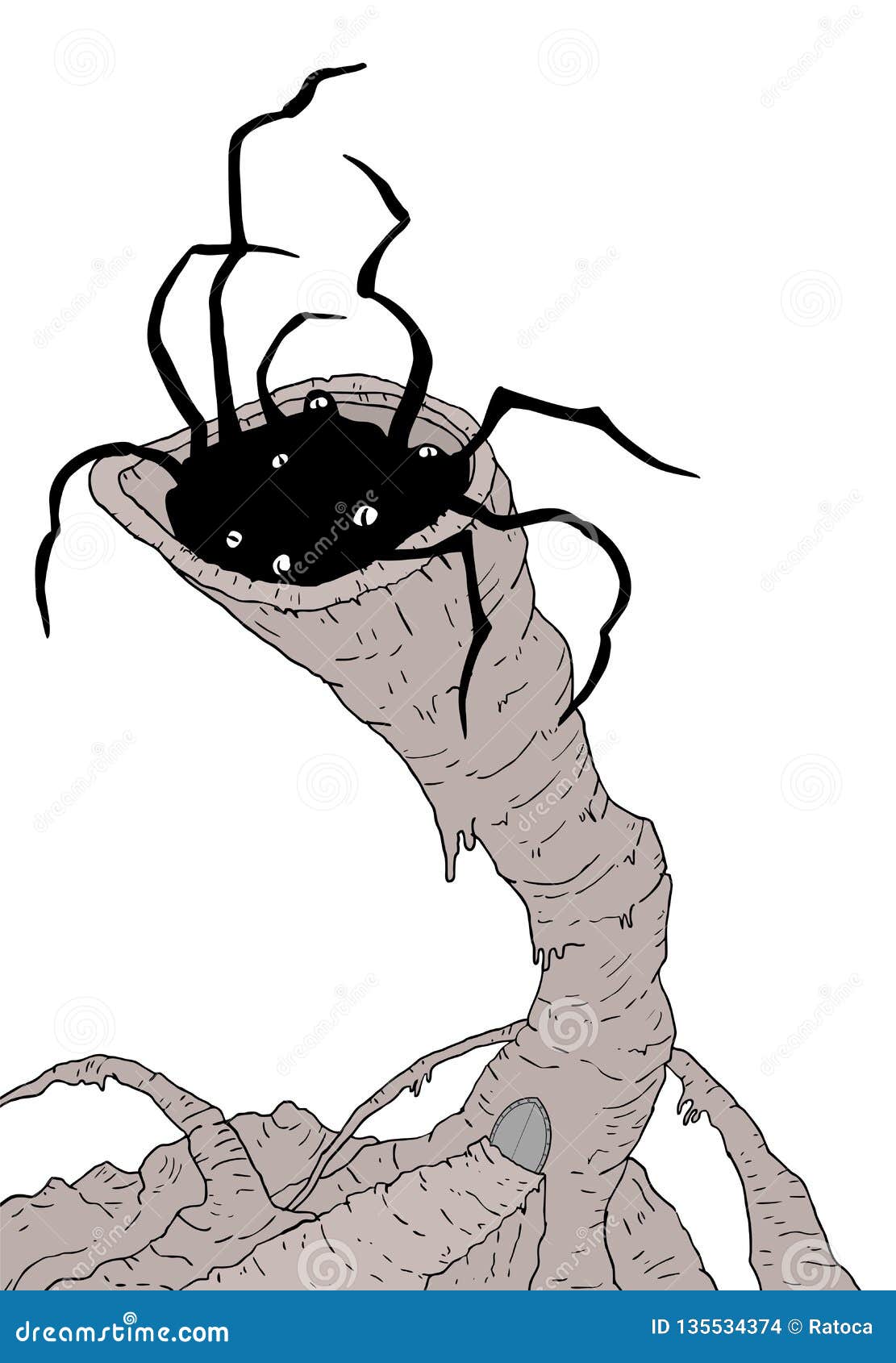 Nightmare Creature in His Lair Stock Vector - Illustration of cavern ...