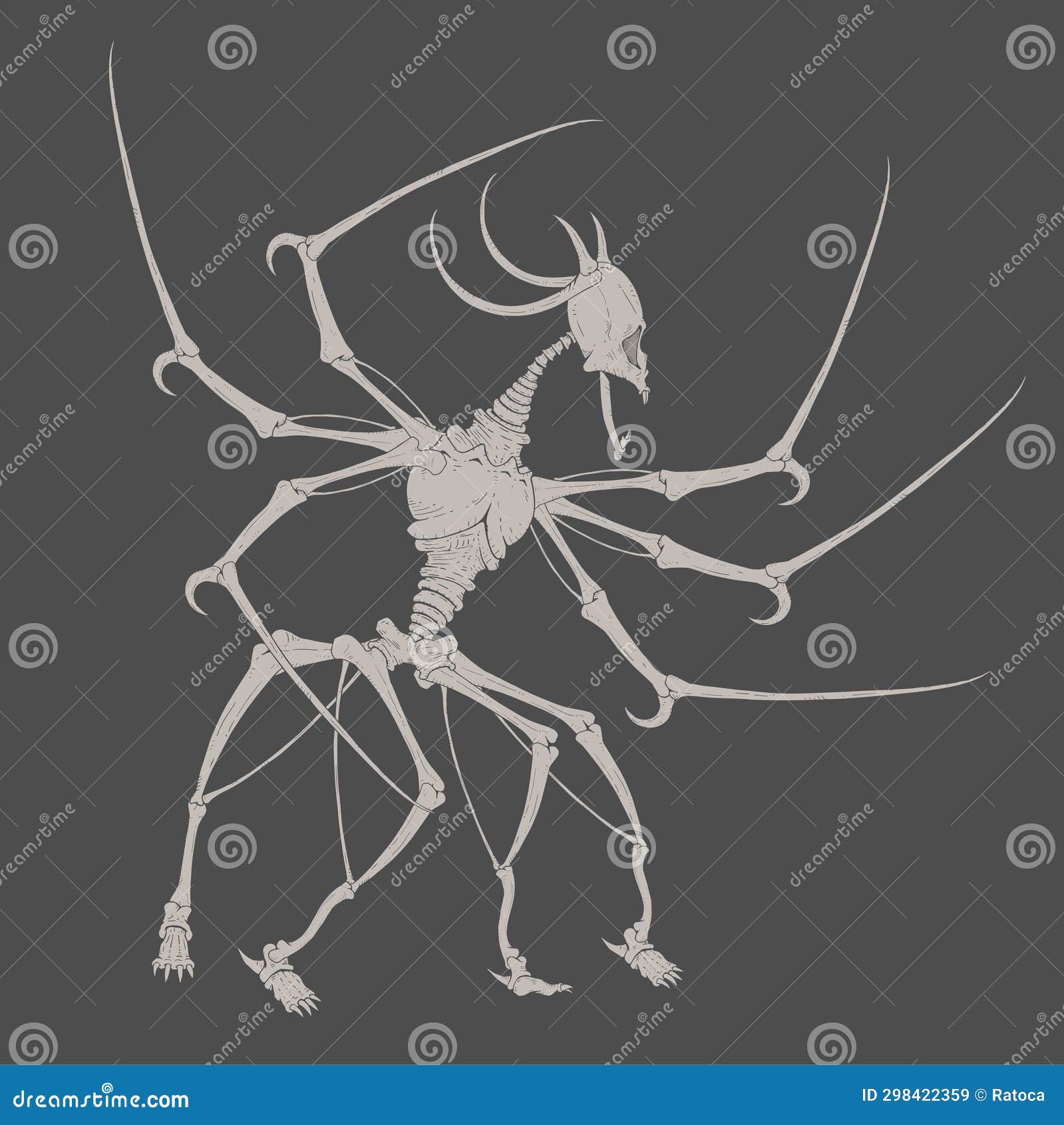 Nightmare Creature Illustration Stock Vector - Illustration of spooky ...