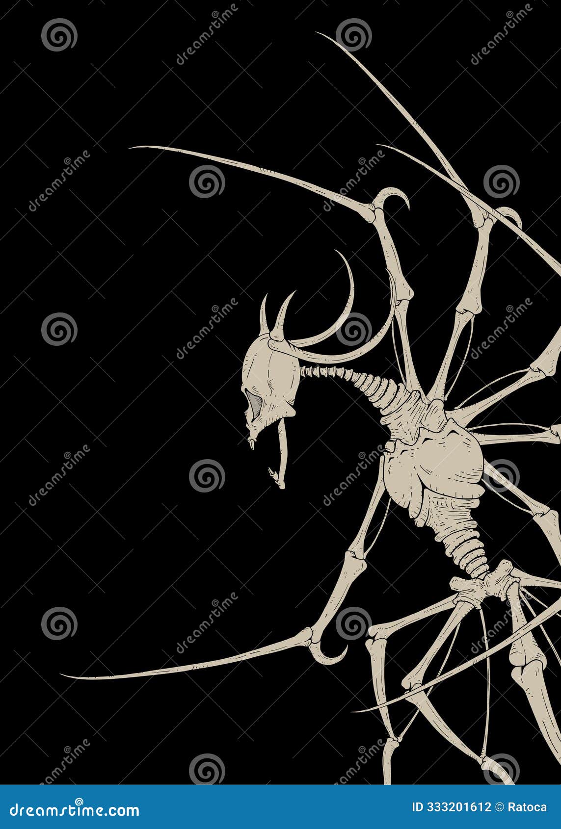 Nightmare Creature In His Lair Vector Illustration | CartoonDealer.com ...