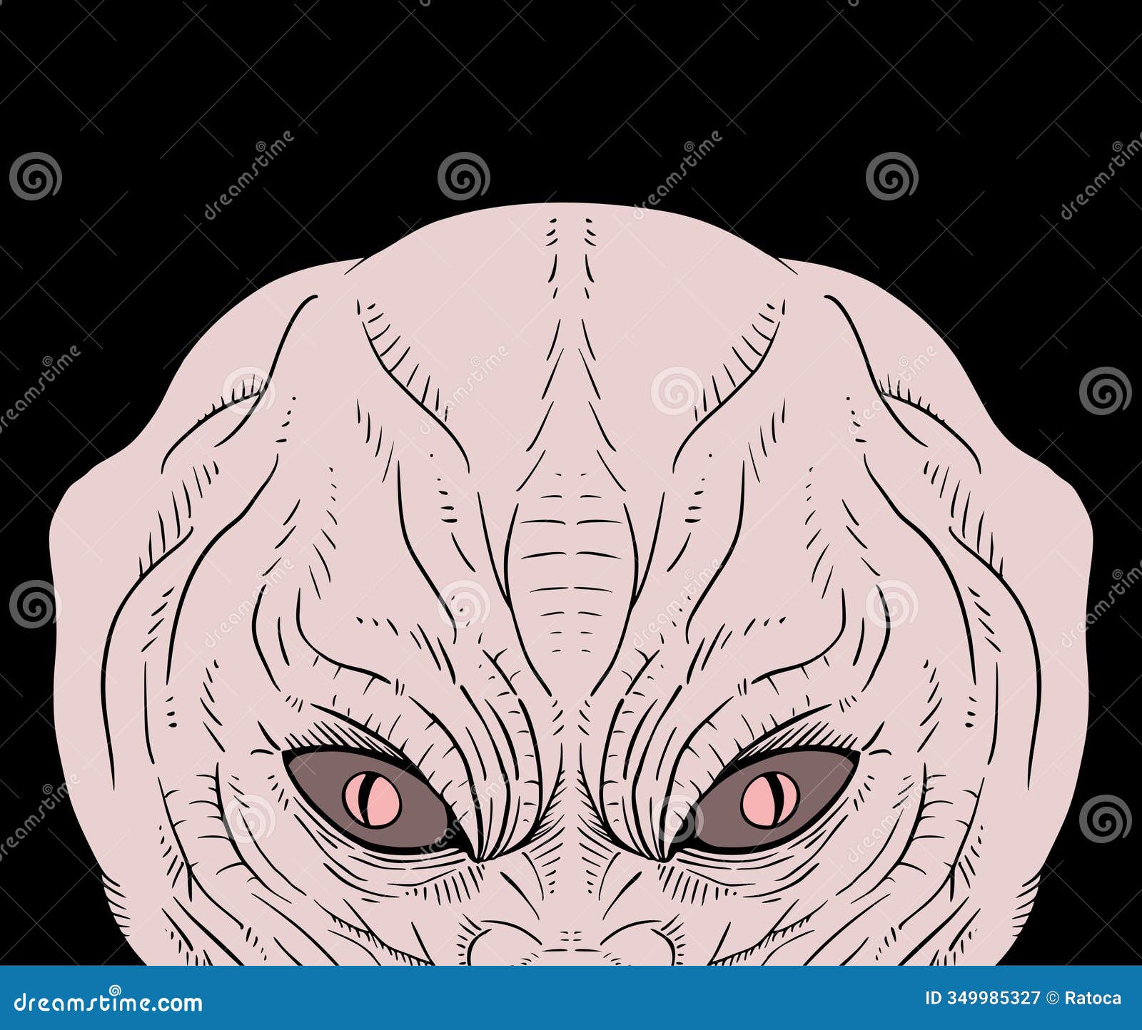 Nightmare Face Monster Draw Stock Vector - Illustration of death, head ...