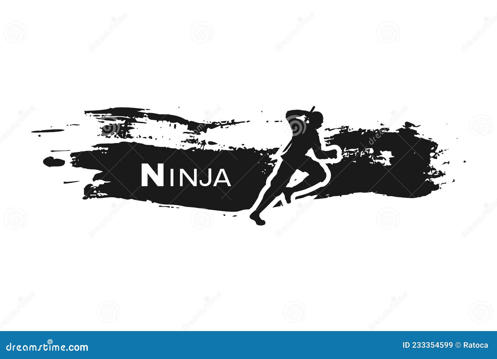Creative Design of Ninja Running Stock Vector - Illustration of speed ...