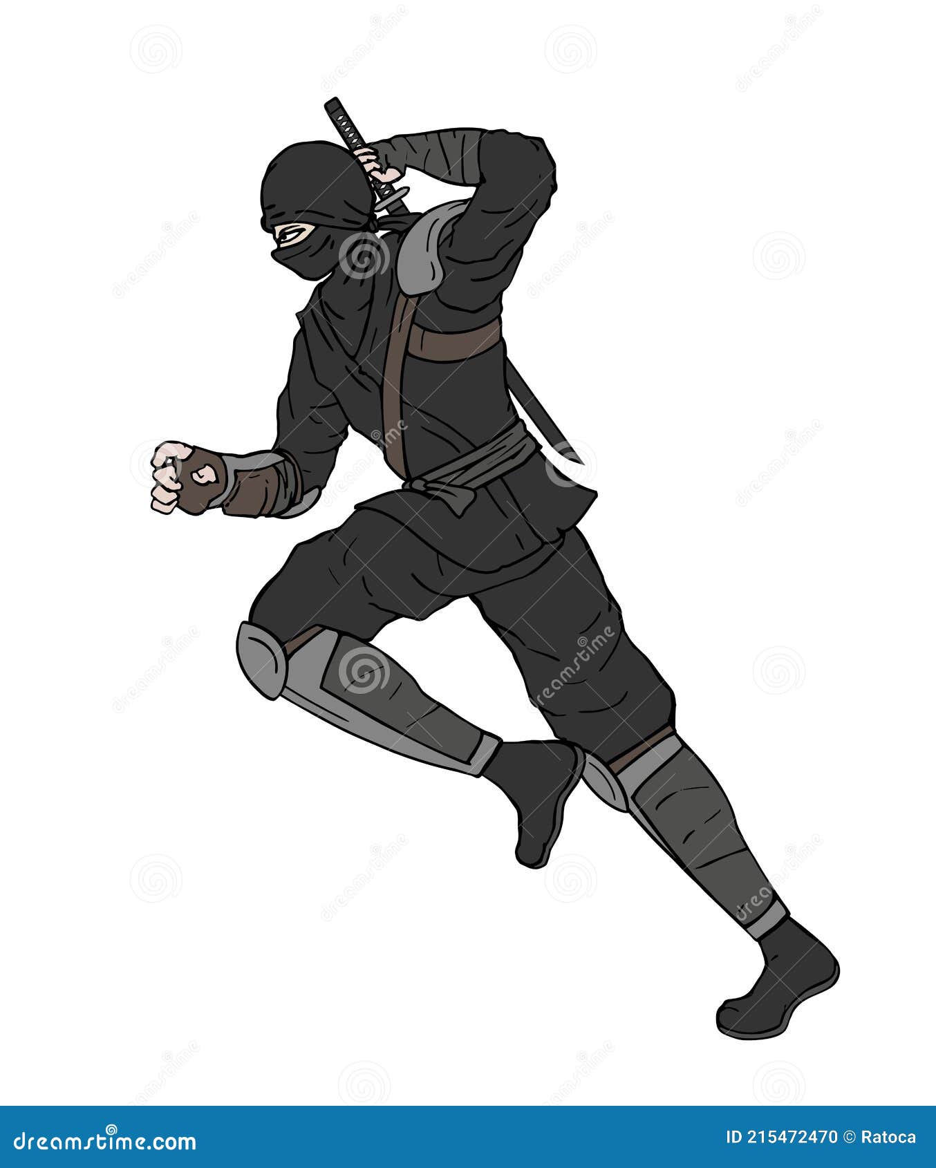 Creative Design of Ninja Running Stock Vector - Illustration of mask ...