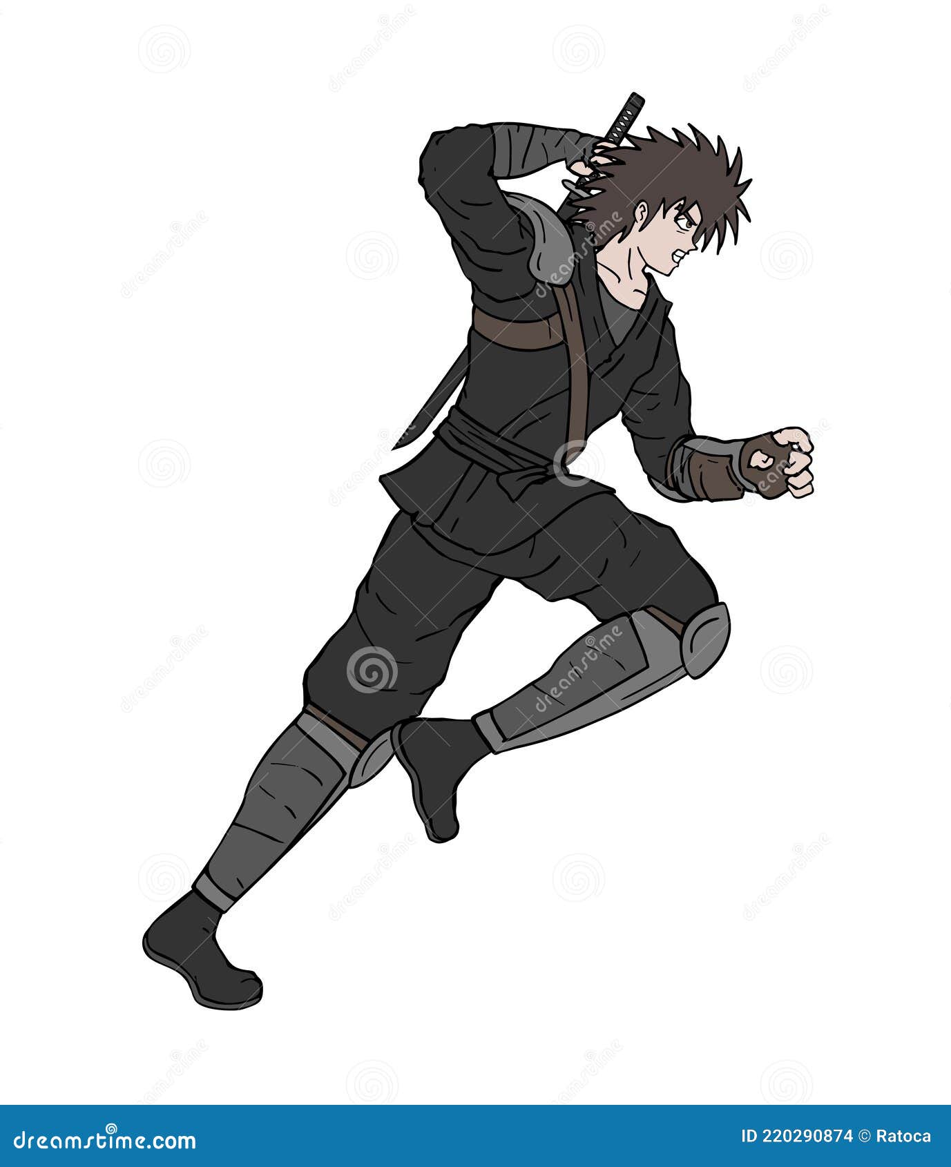 Creative Design of Ninja Running Stock Vector - Illustration of shinobi ...