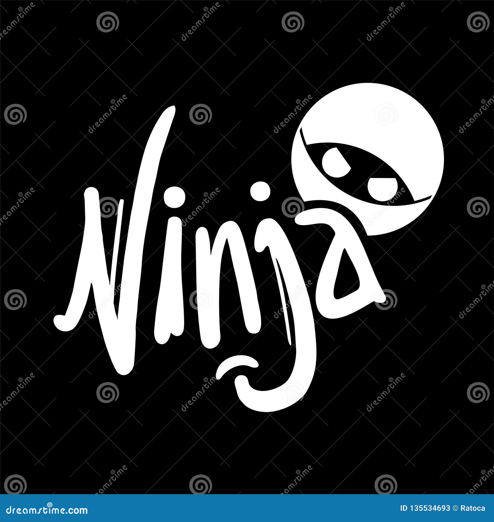 Ninja symbol stock vector. Illustration of flat, assassin - 135534693