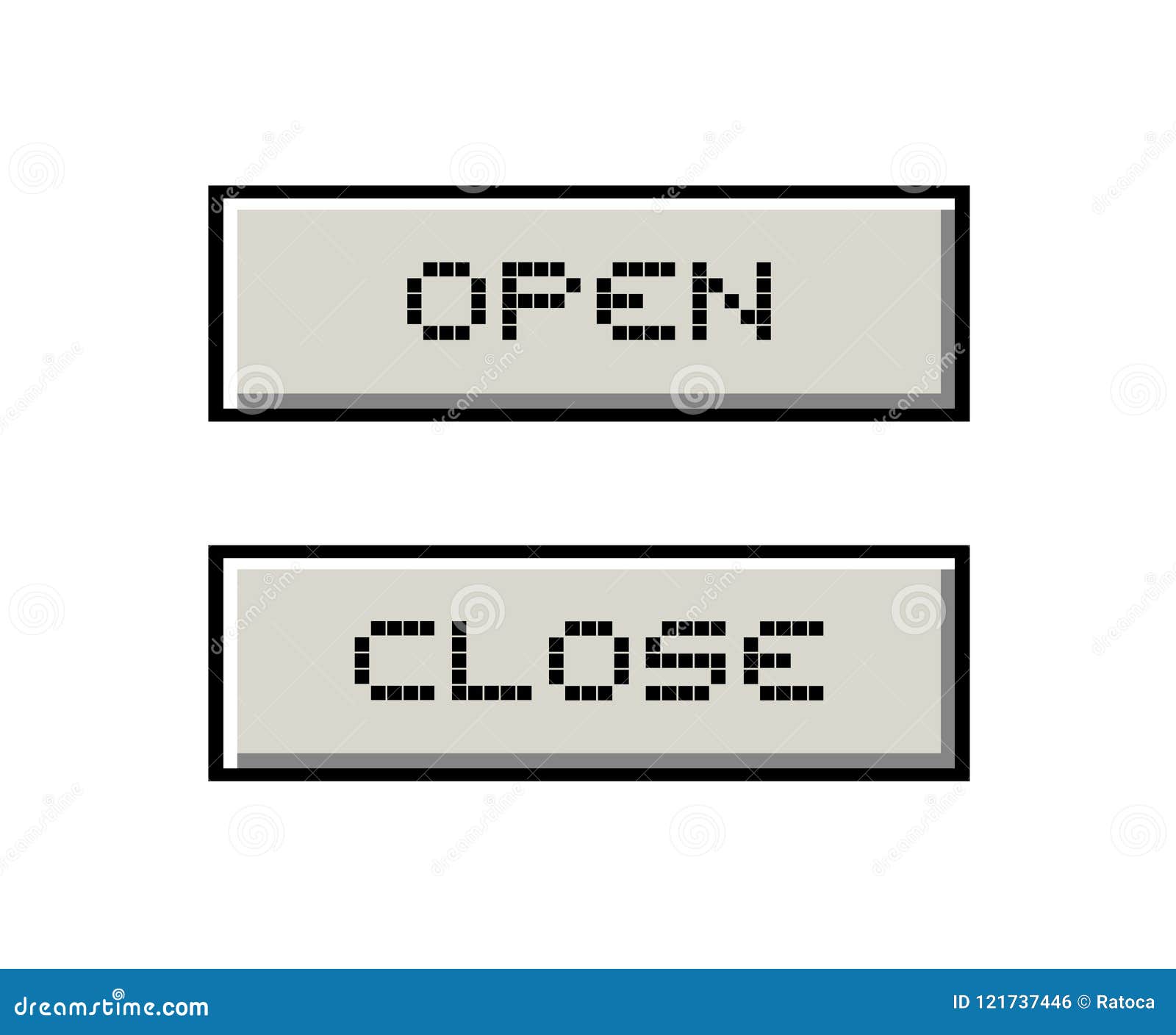 Open and Close Buttons Mesages Stock Vector - Illustration of mesages ...