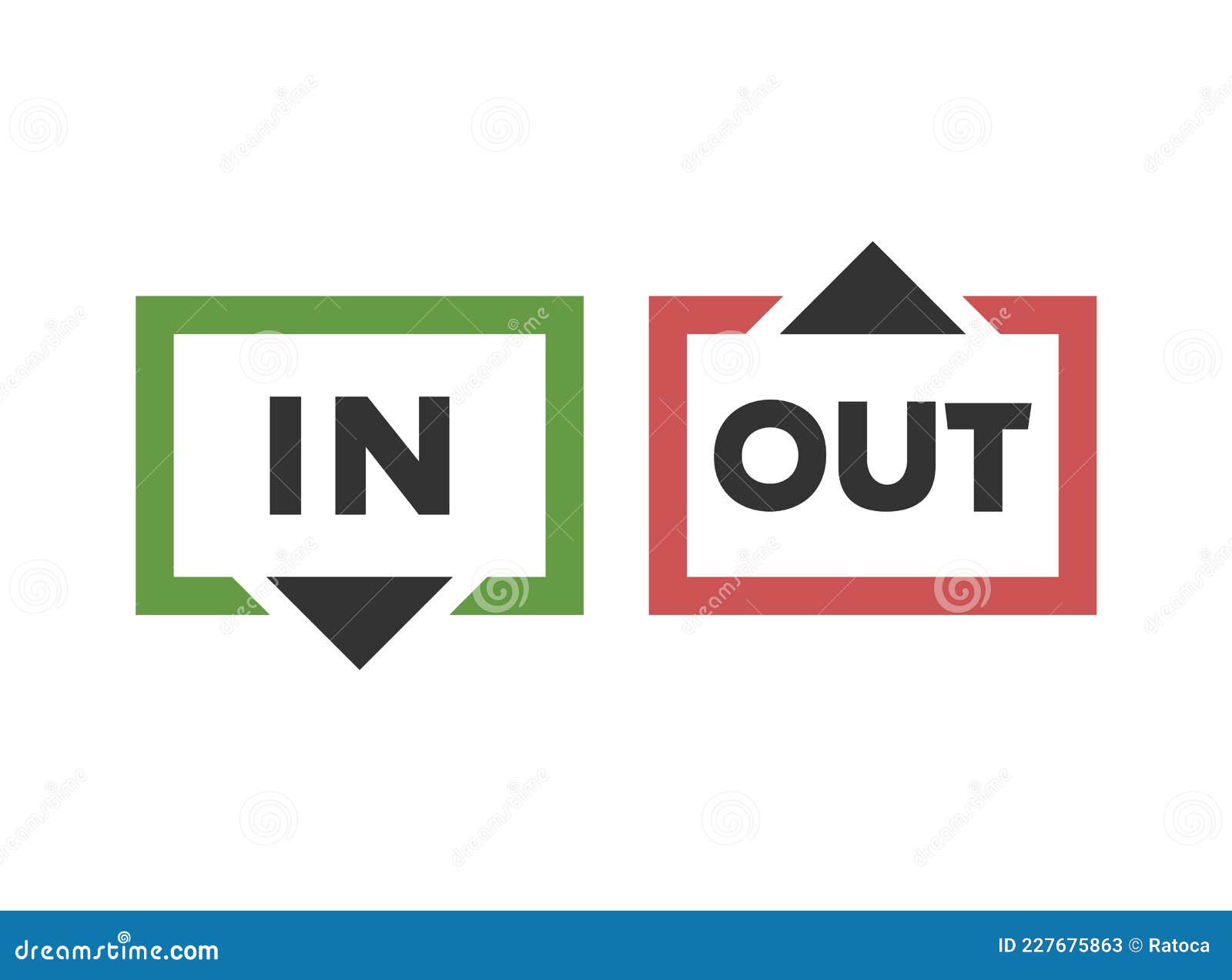 Creative Design of in and Out Symbols Stock Vector - Illustration of ...