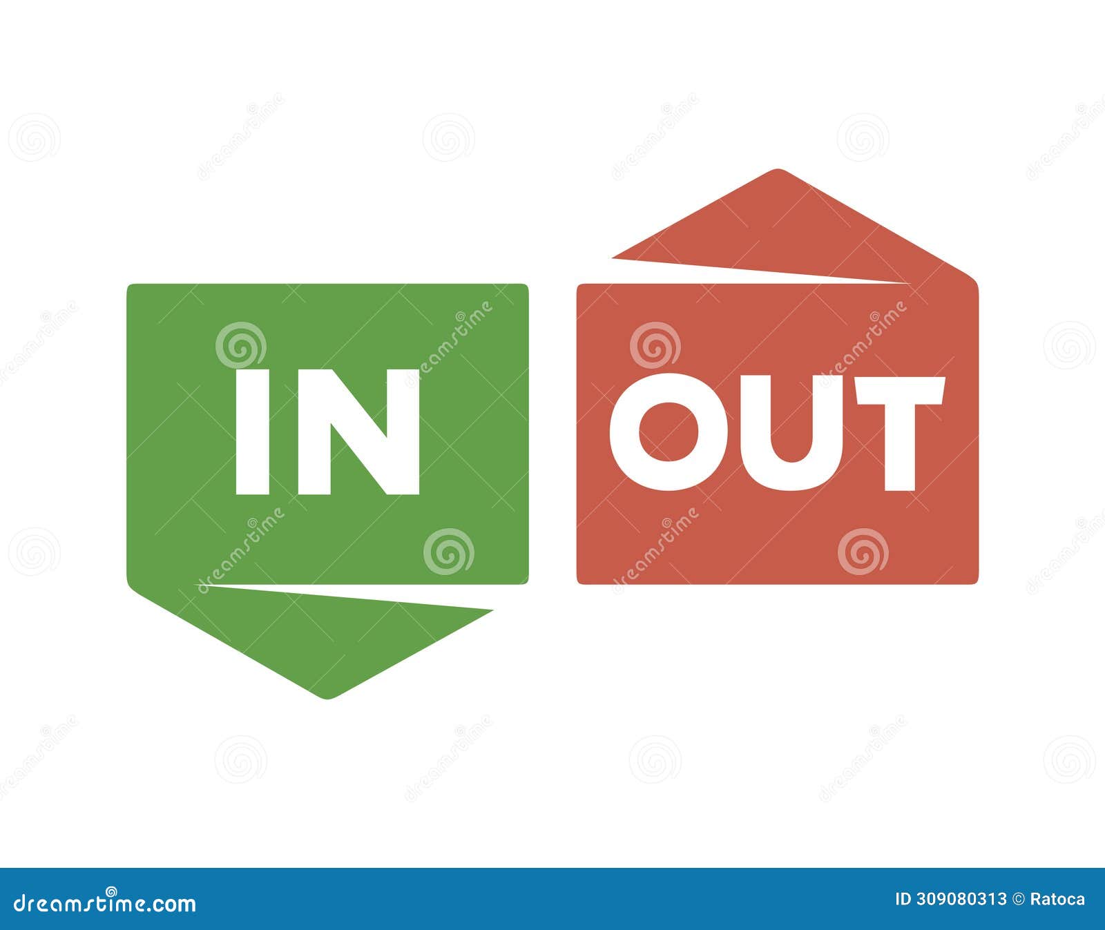 In and out symbols stock vector. Illustration of correct - 309080313