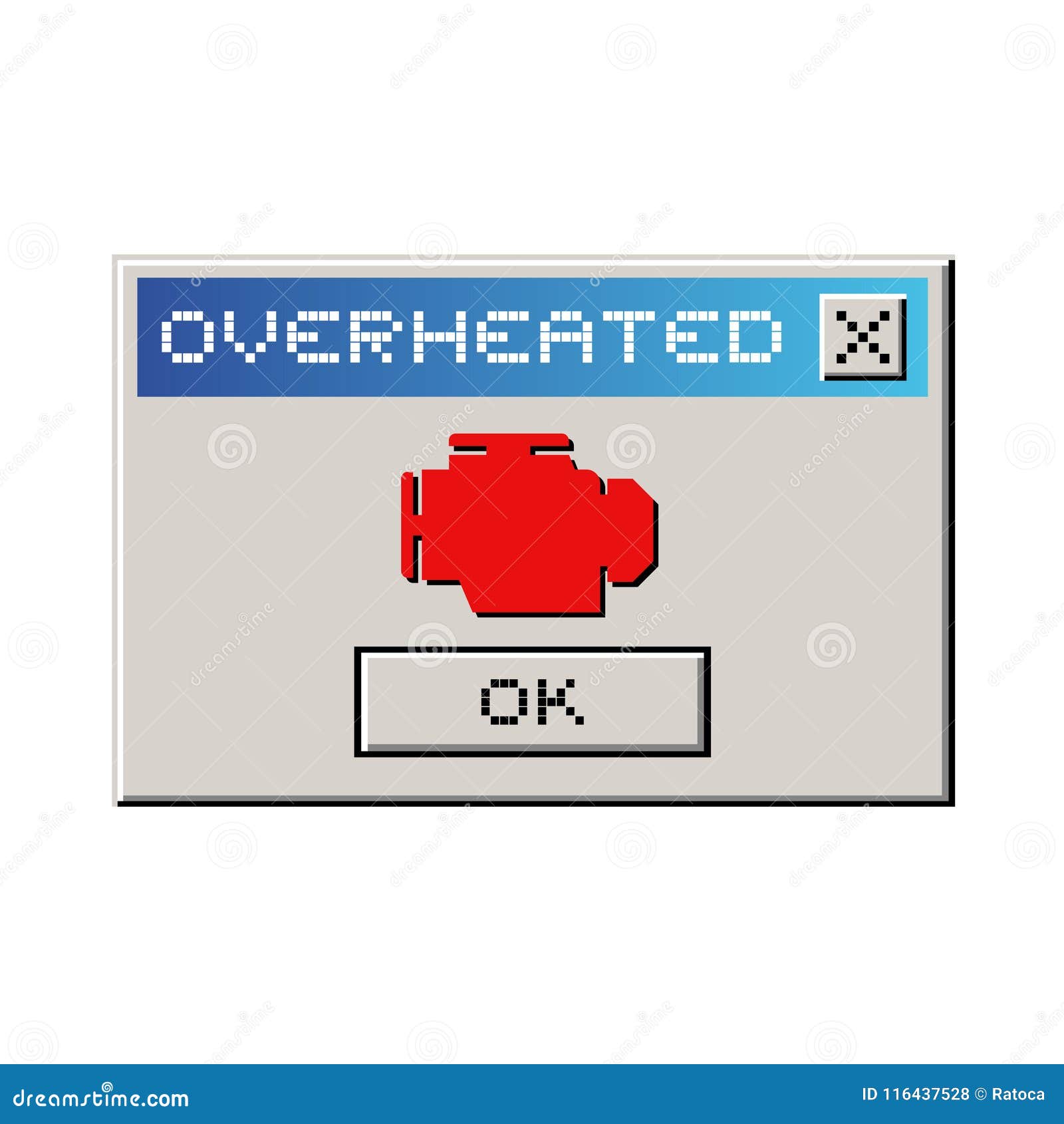 Overheated Computer Message Stock Vector - Illustration of symbol ...