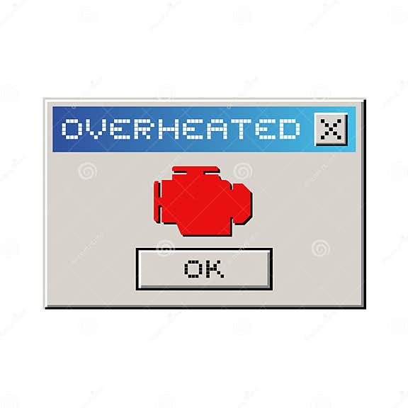 Overheated Computer Message Stock Vector - Illustration of symbol ...