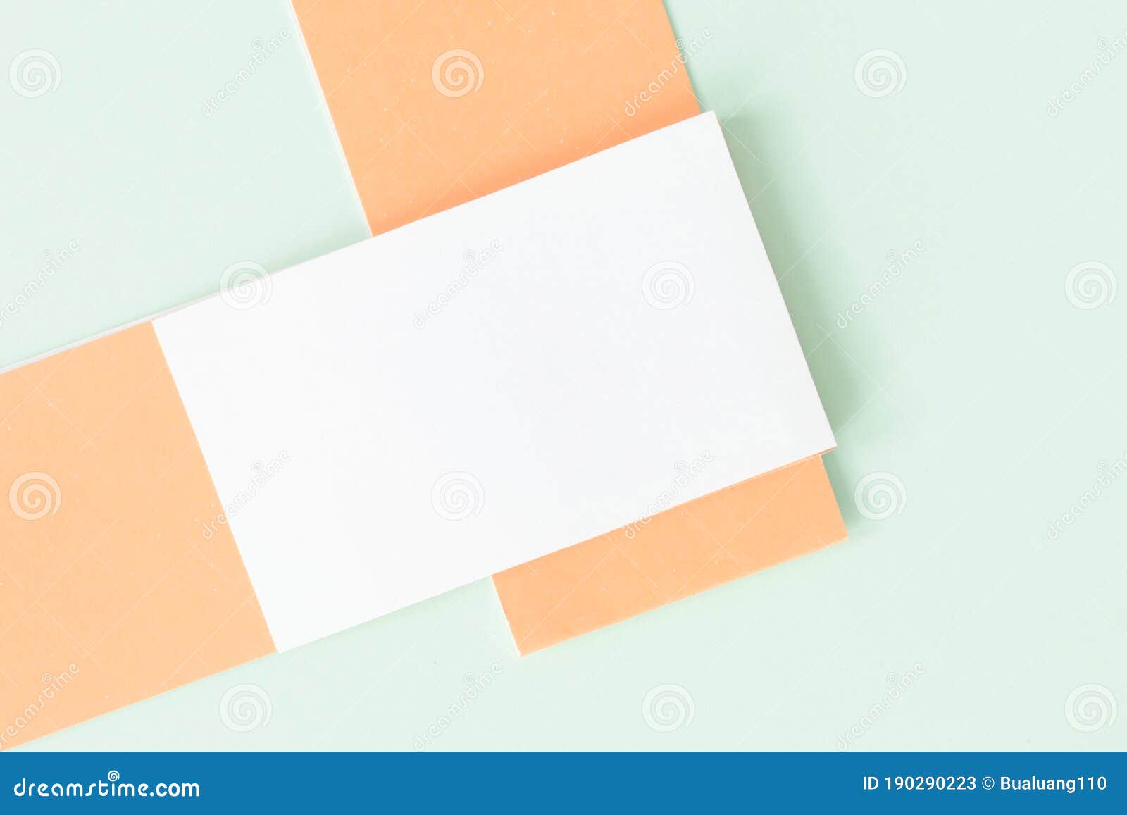 Mockup of a White Paper Card on Pastel Background. Stock Image - Image ...