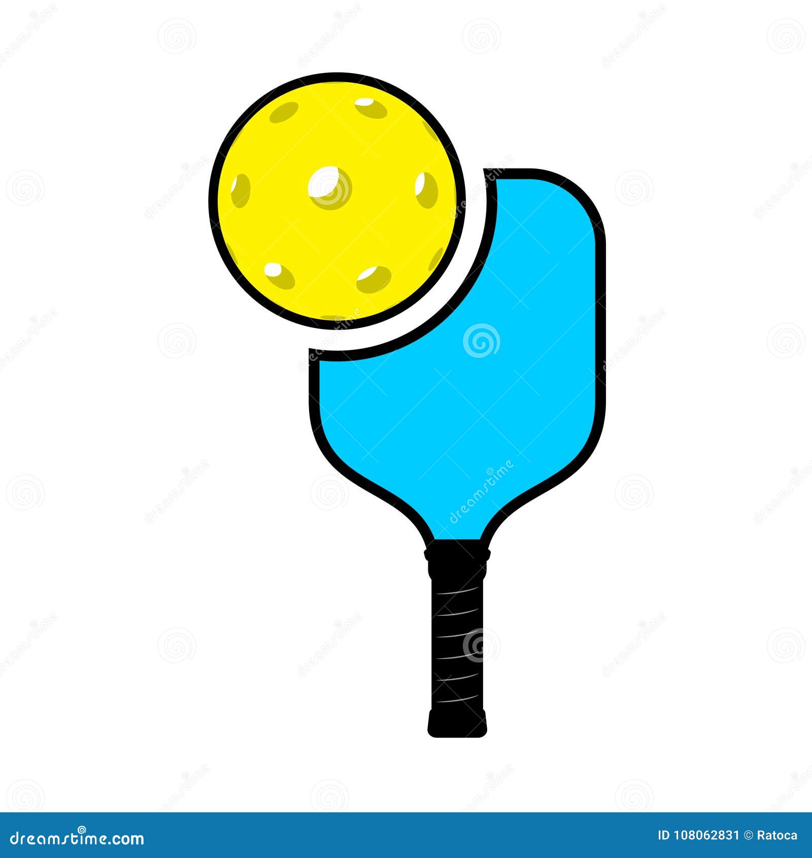 Pickleball Racket Illustration Stock Vector - Illustration of handle ...