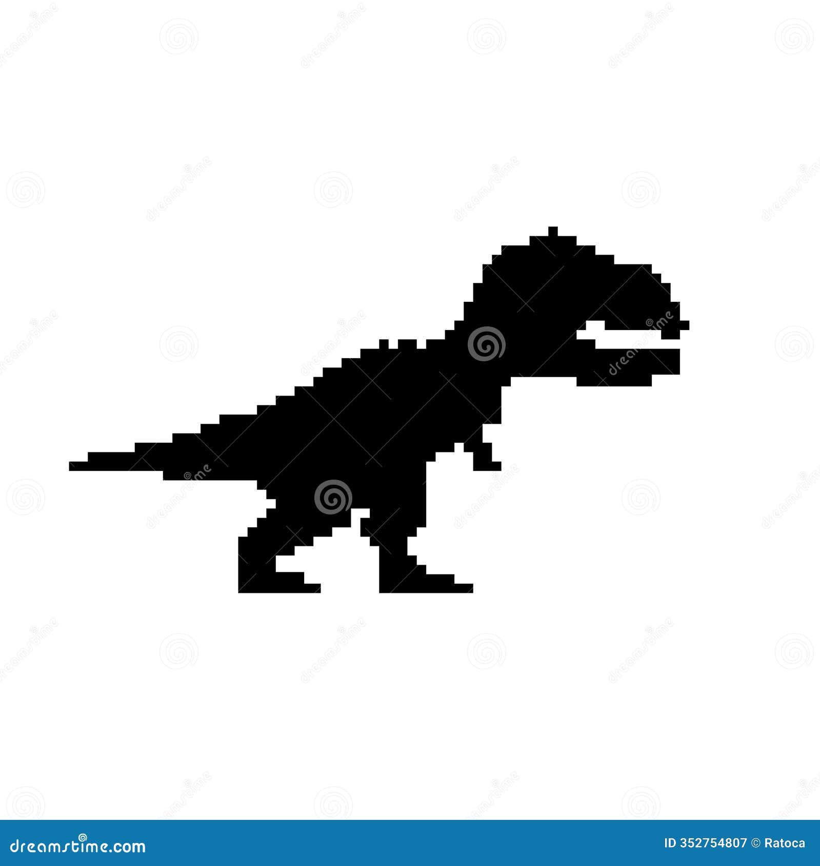Pixel t rex dinosaur stock vector. Illustration of prehistoric - 352754807