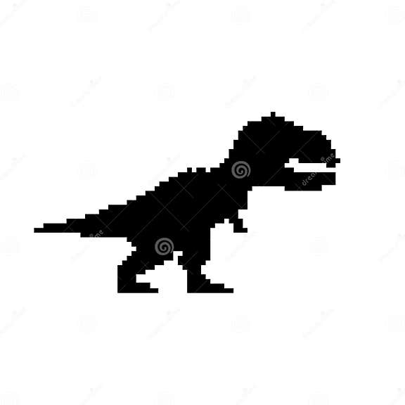 Pixel t rex dinosaur stock vector. Illustration of prehistoric - 352754807