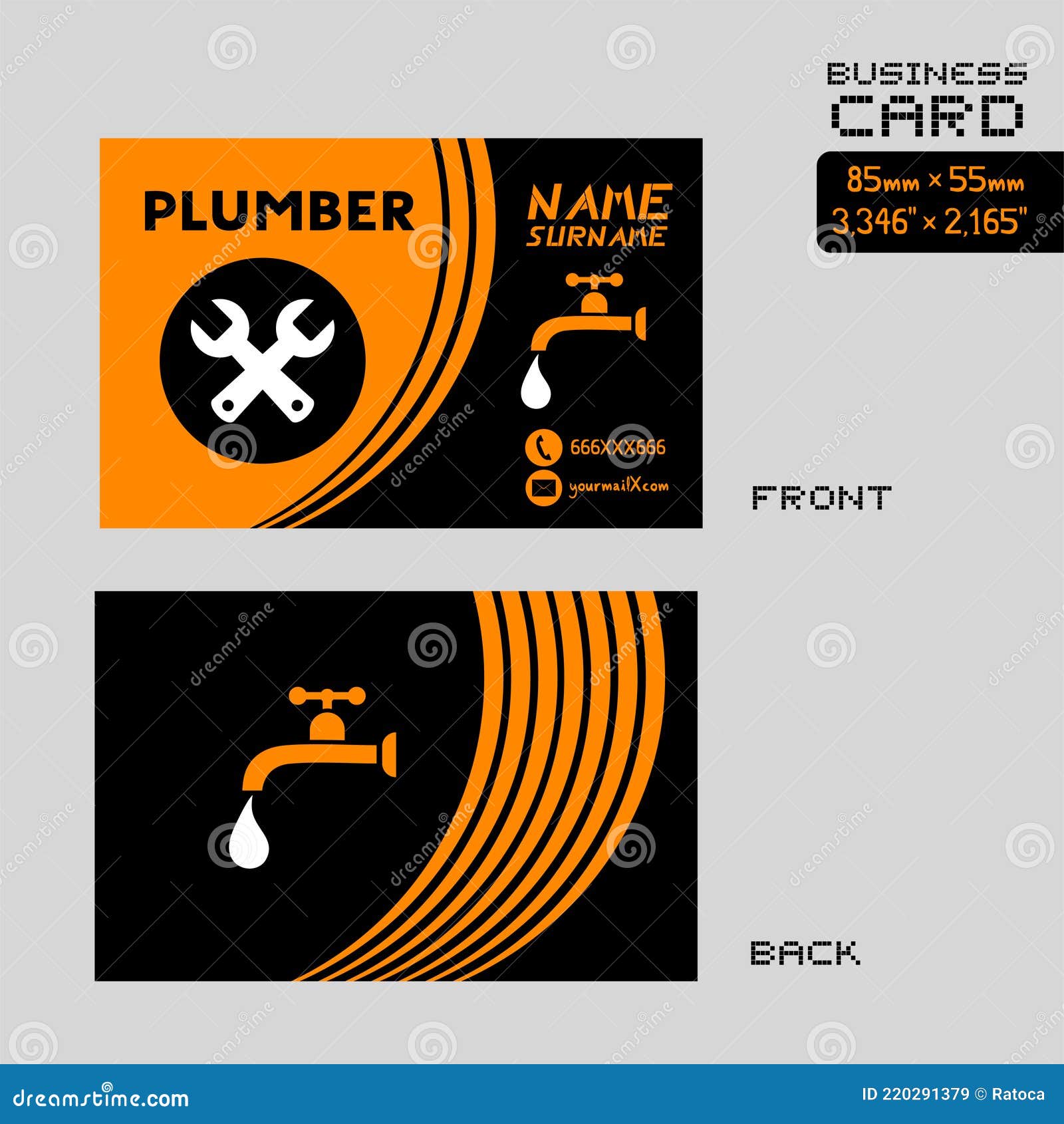 Design of Plumber Visit Card Stock Vector - Illustration of service ...