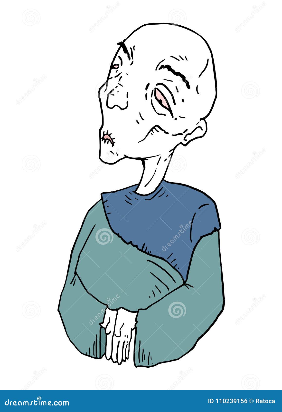 Poor old man draw stock vector. Illustration of poor - 110239156