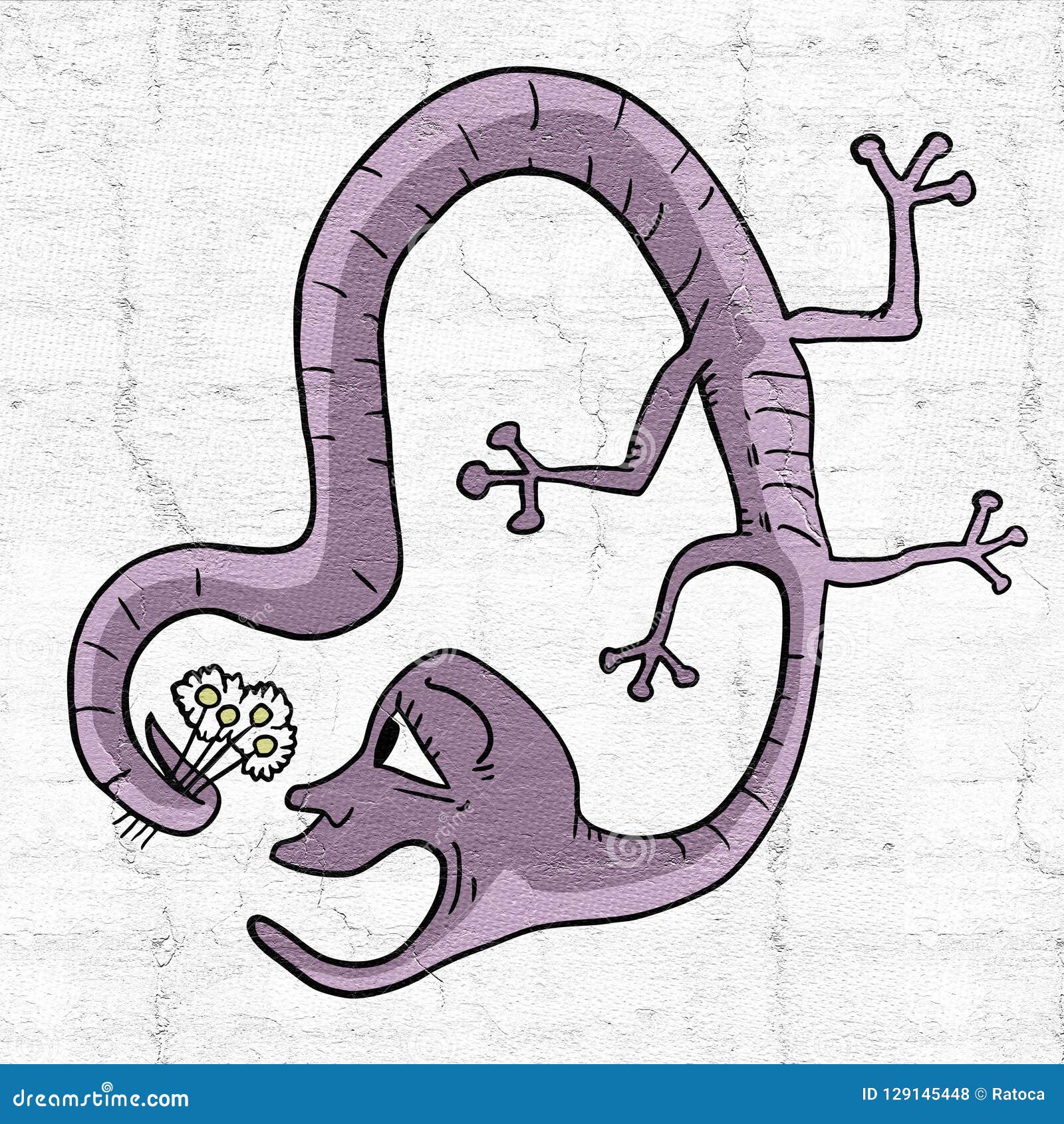 Purple lizard stock illustration. Illustration of happy - 129145448