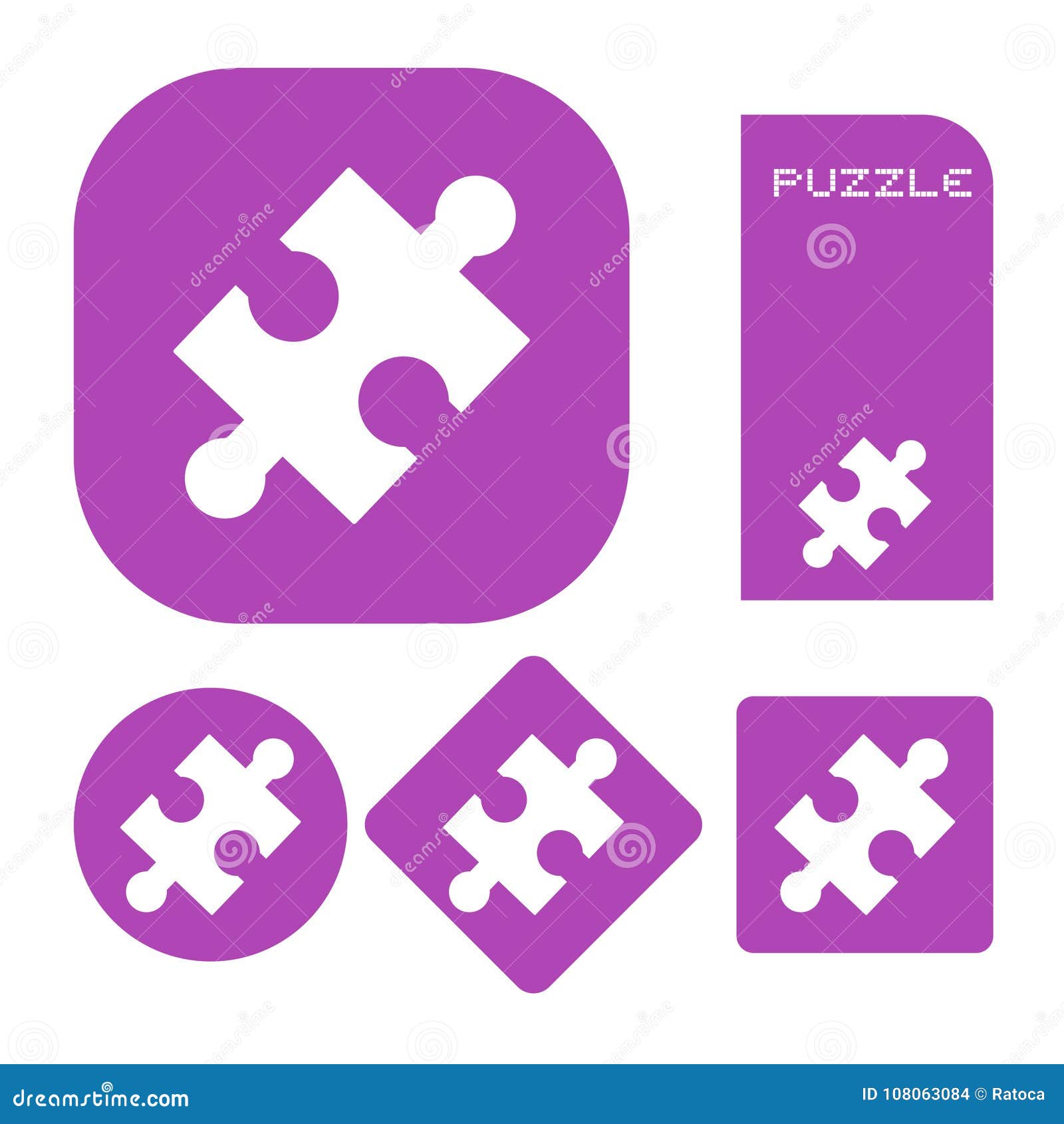 Puzzle symbols stock vector. Illustration of icon, piece - 108063084