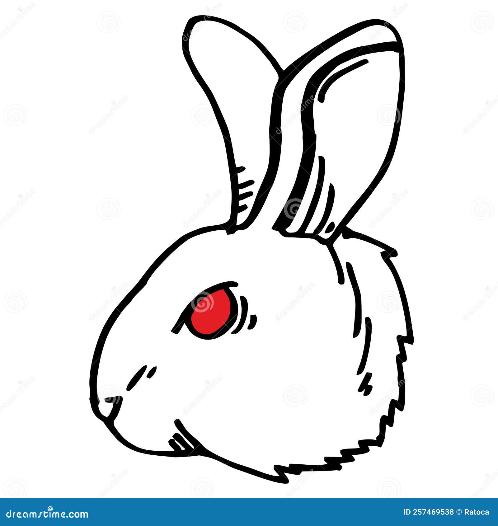 Rebel rabbit draw stock vector. Illustration of mammal - 257469538
