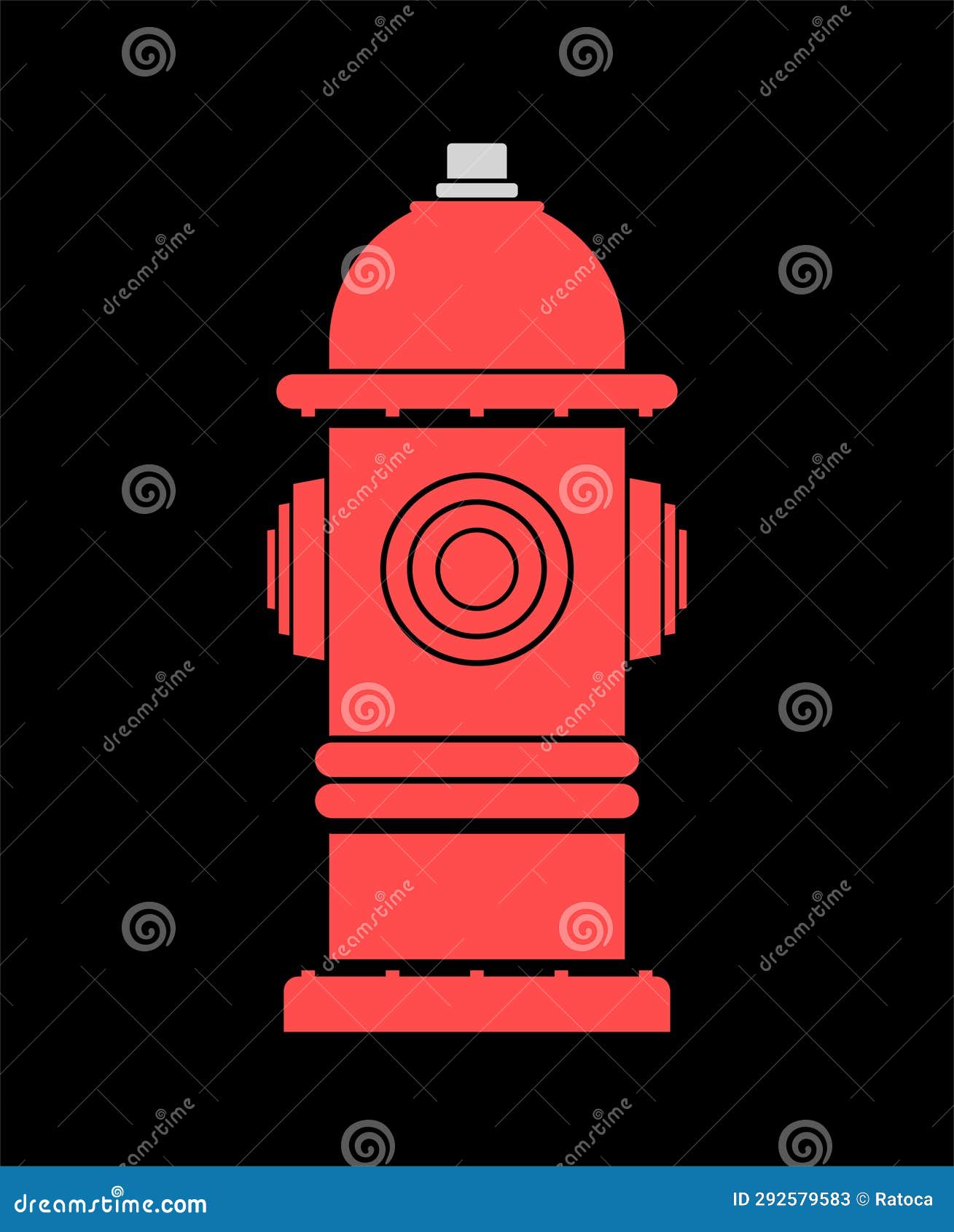 Red fire hydrant flat draw stock illustration. Illustration of symbol ...