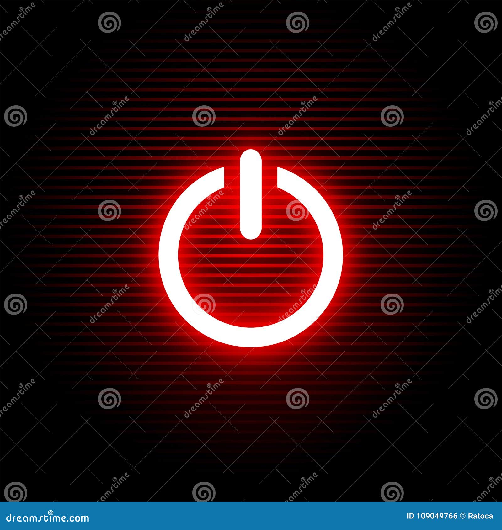 On red light button stock vector. Illustration of vector - 109049766