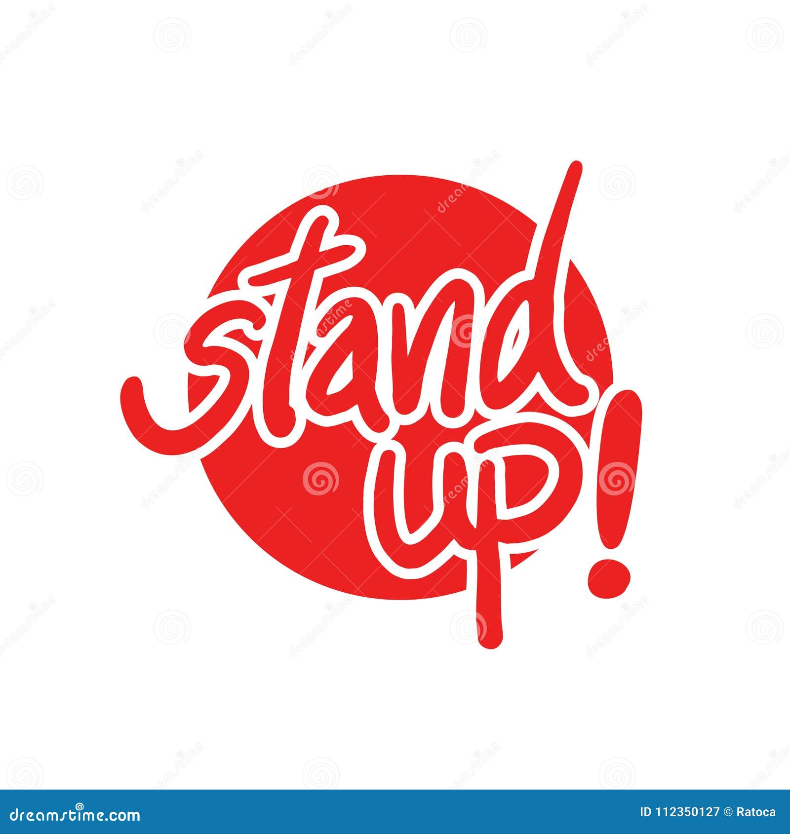 Red stand up symbol stock vector. Illustration of vector - 112350127