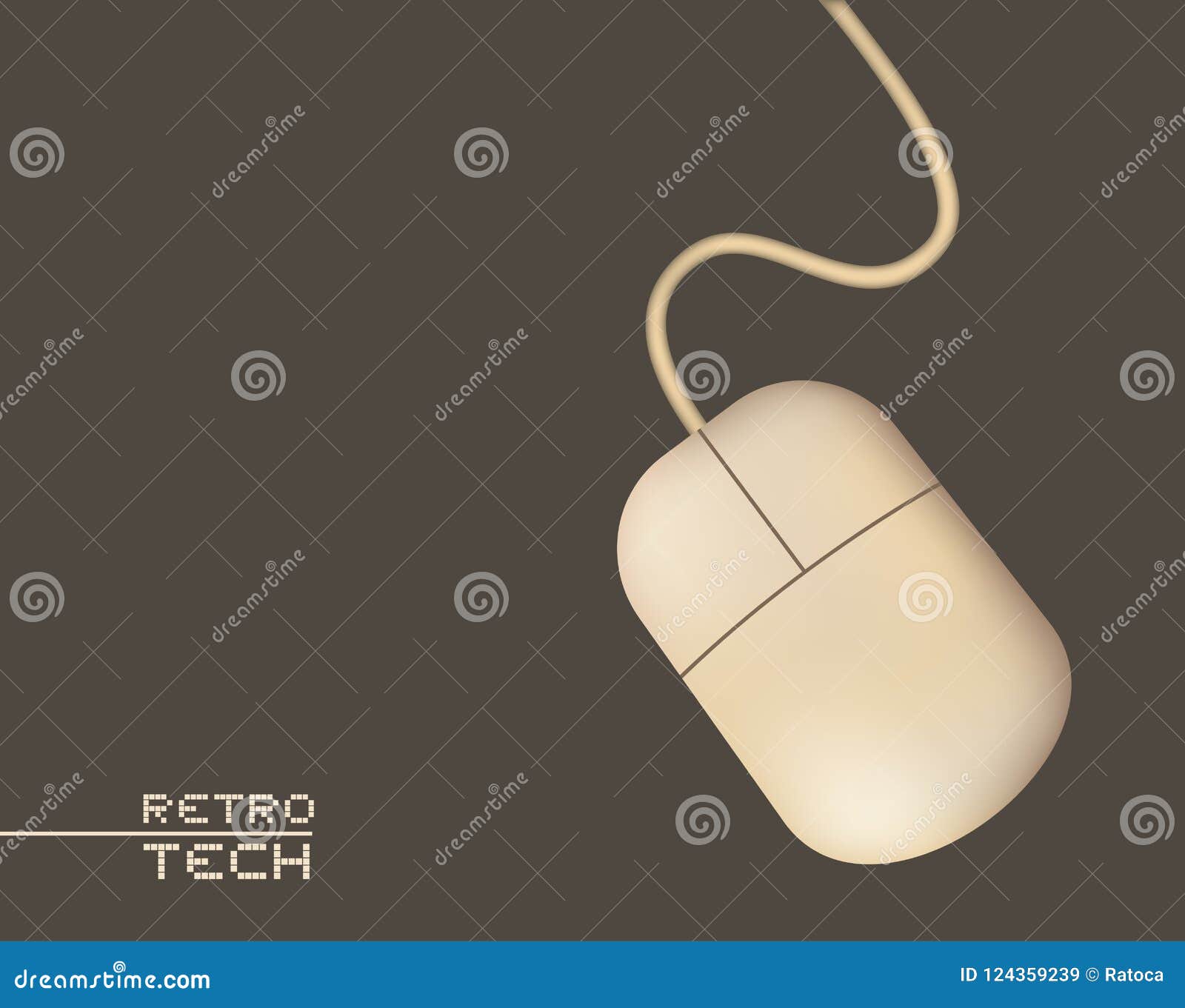 Retro computer mouse stock vector. Illustration of brown - 124359239
