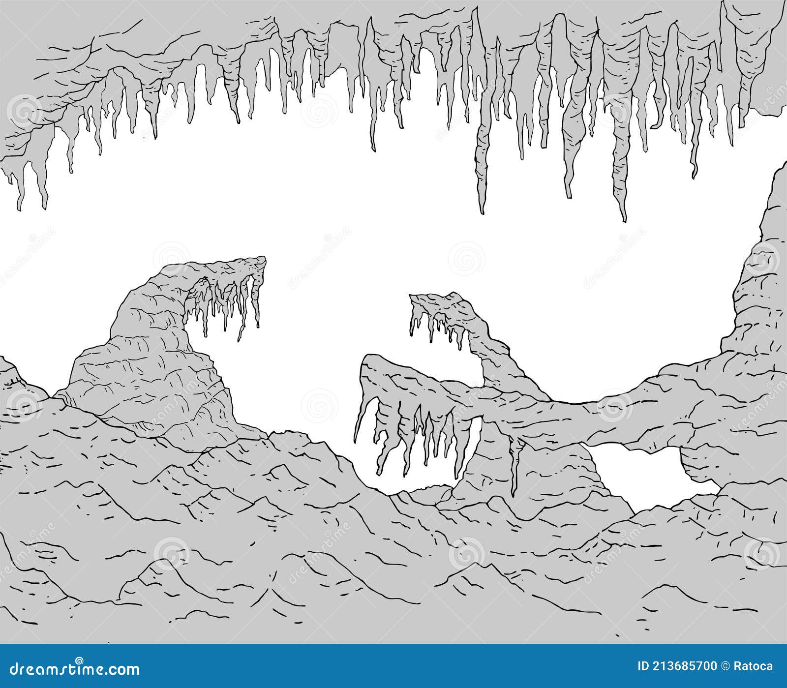 Creative Design of Rock Cavern Illustration Stock Vector - Illustration ...