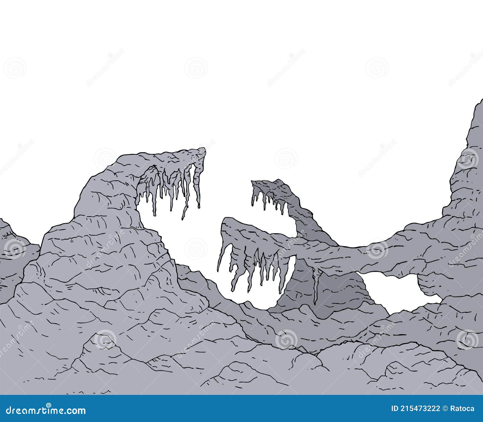 Creative Design of Rock Cavern Illustration Stock Vector - Illustration ...